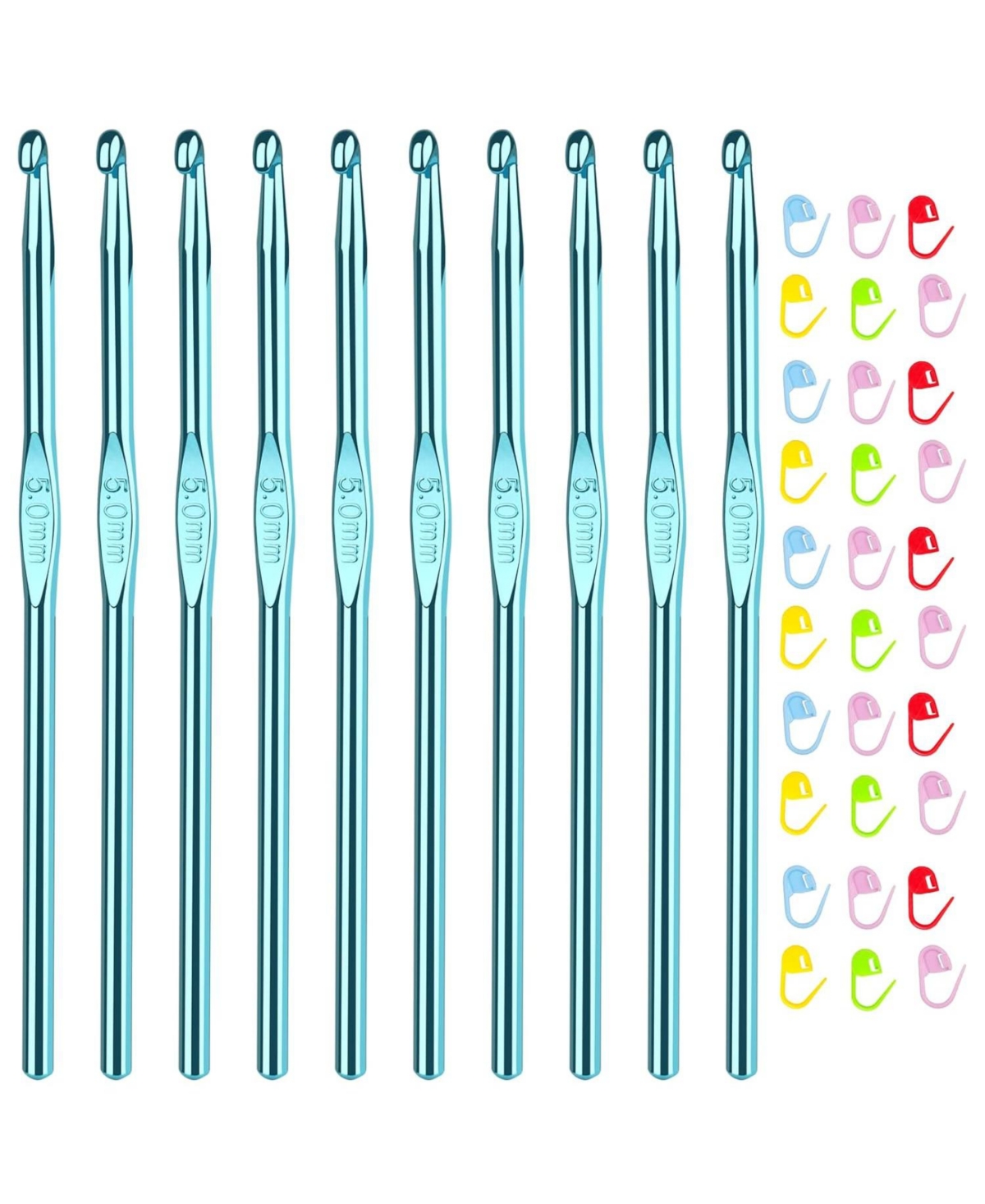 Click here for Aeelike 10 Crochet Hooks Size H/5.0mm with 30 Stit... prices