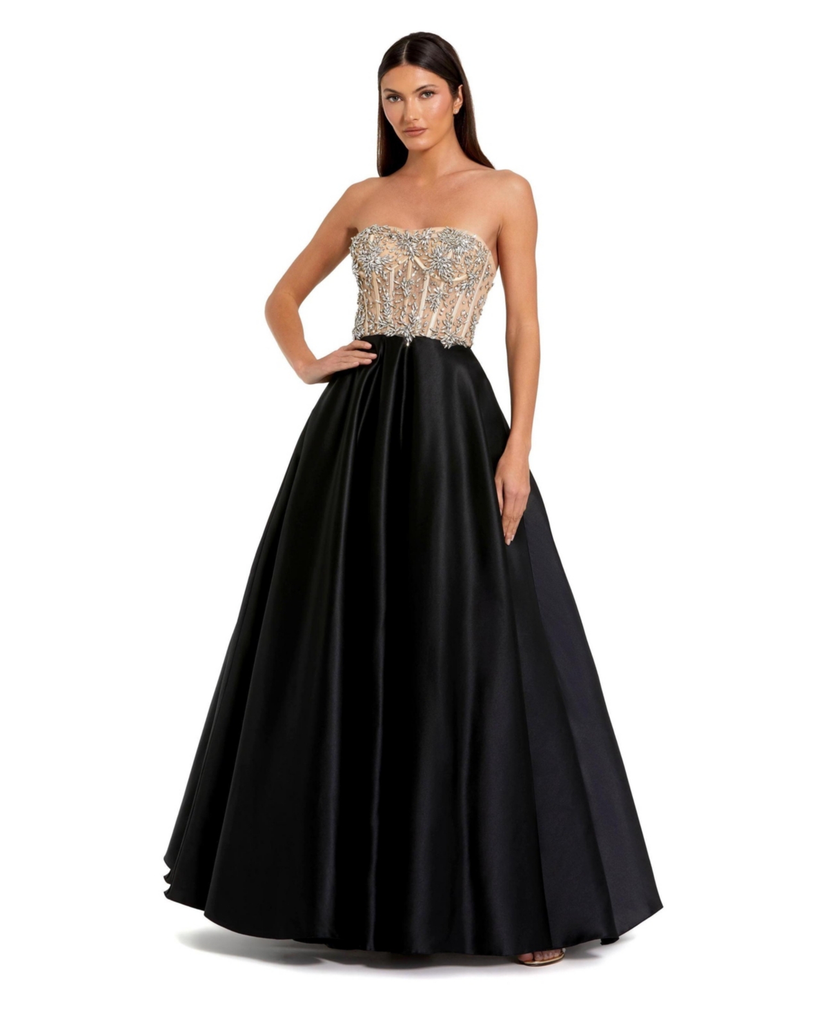 Click here for Mac Duggal Womens Strapless Embellished Bustier Ba... prices