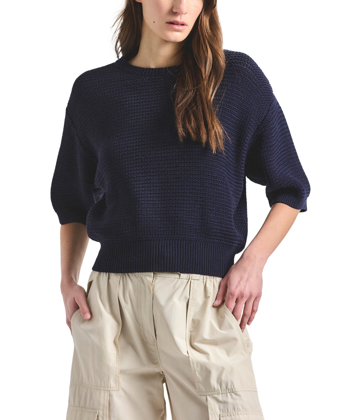 Click here for Derek Lam 10 Crosby Womens Madison Mesh Knit Puff-... prices