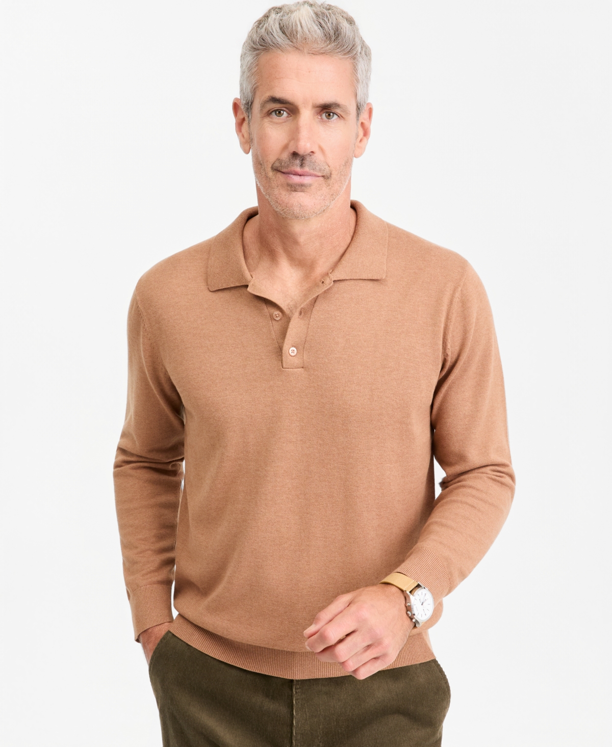 Click here for Club Room Mens Supima Cotton Long-Sleeve Polo Swea... prices