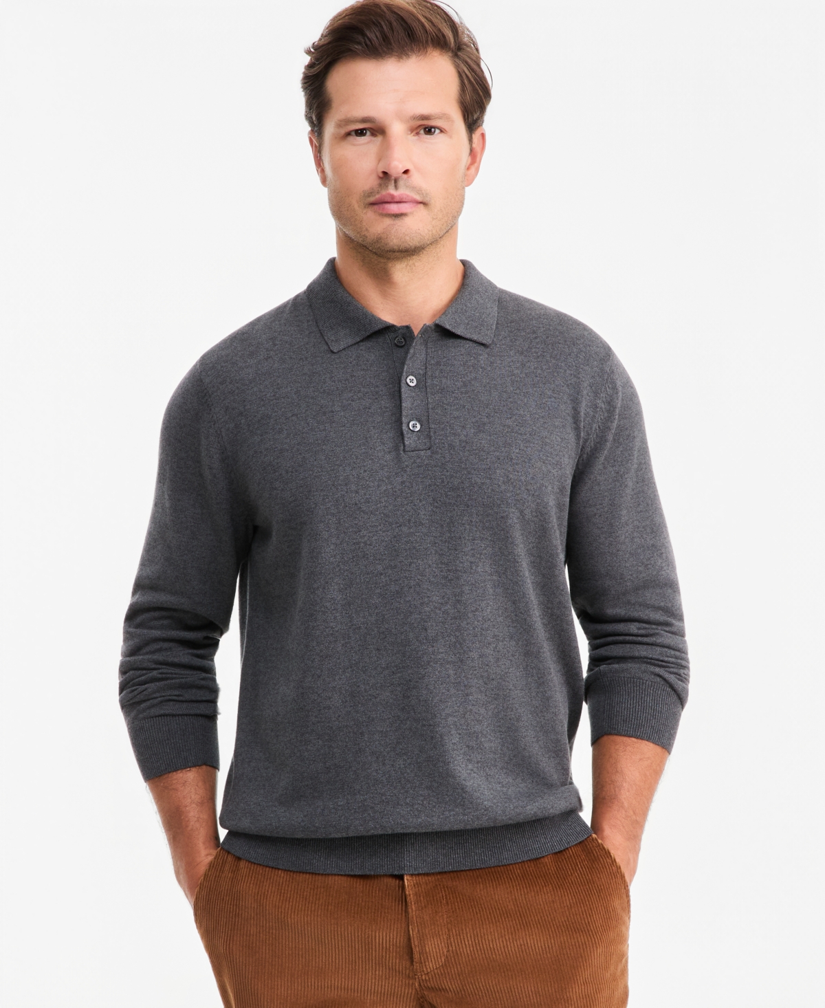 Click here for Club Room Mens Supima Cotton Long-Sleeve Polo Swea... prices