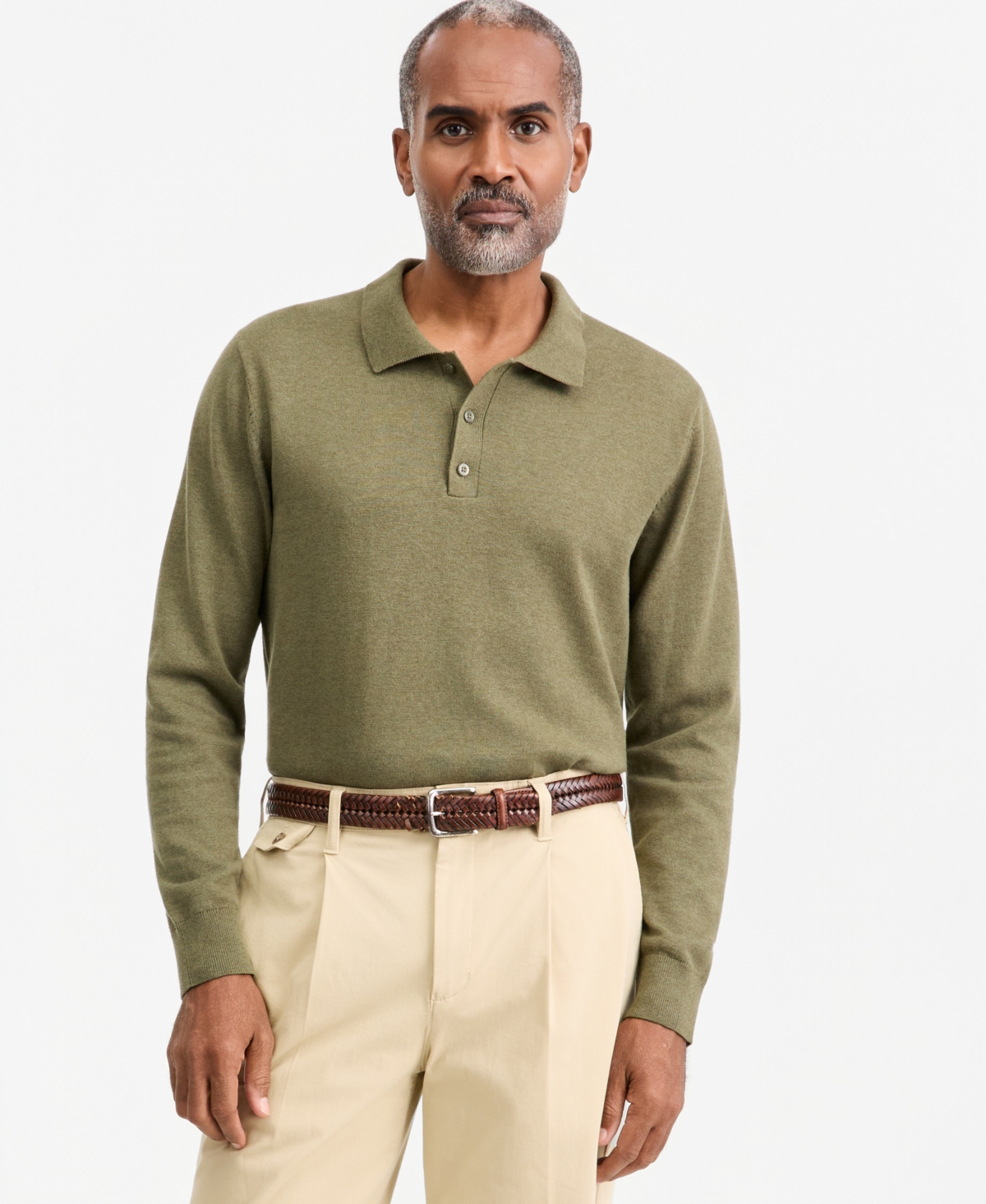 Click here for Club Room Mens Supima Cotton Long-Sleeve Polo Swea... prices