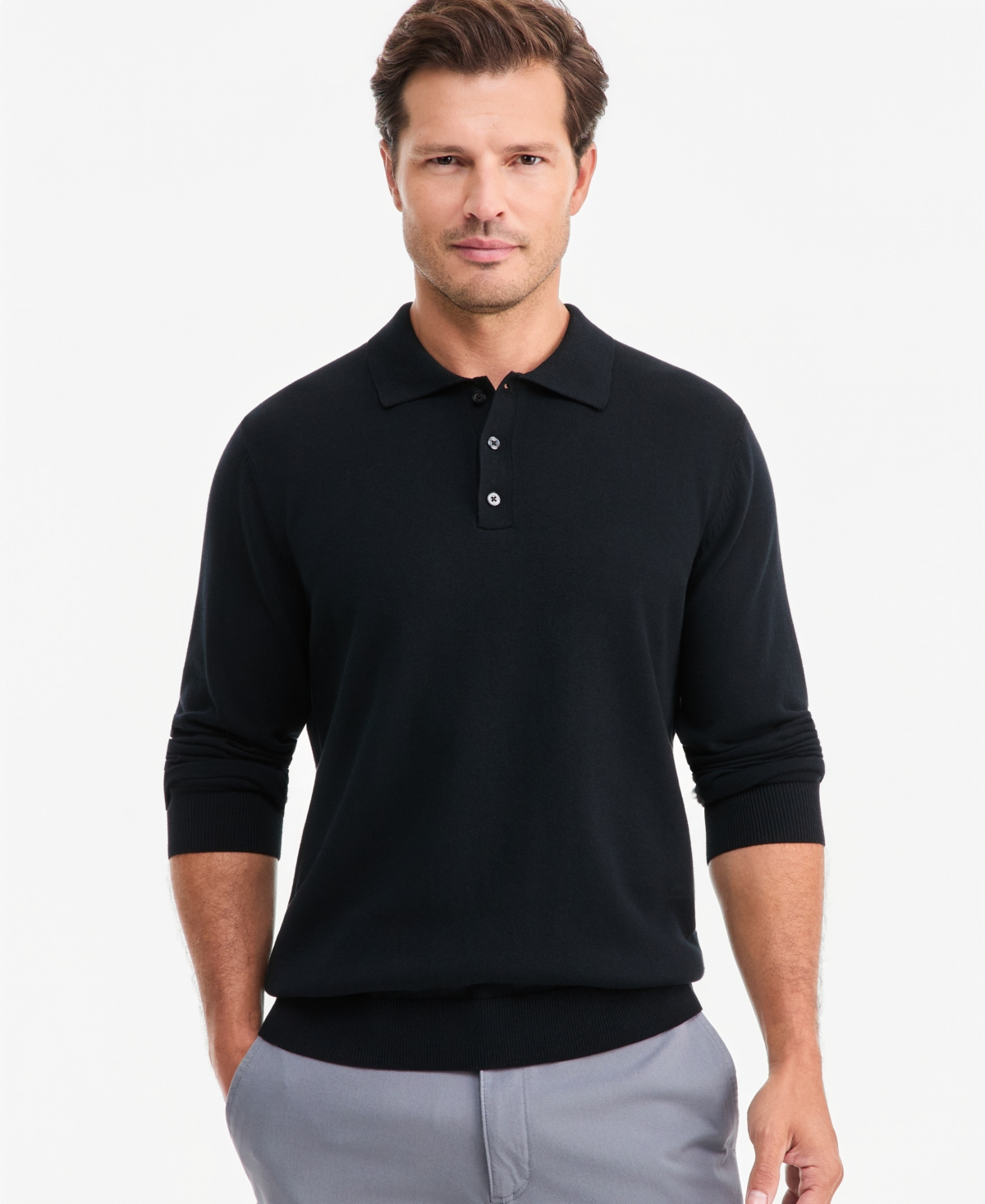 Click here for Club Room Mens Supima Cotton Long-Sleeve Polo Swea... prices