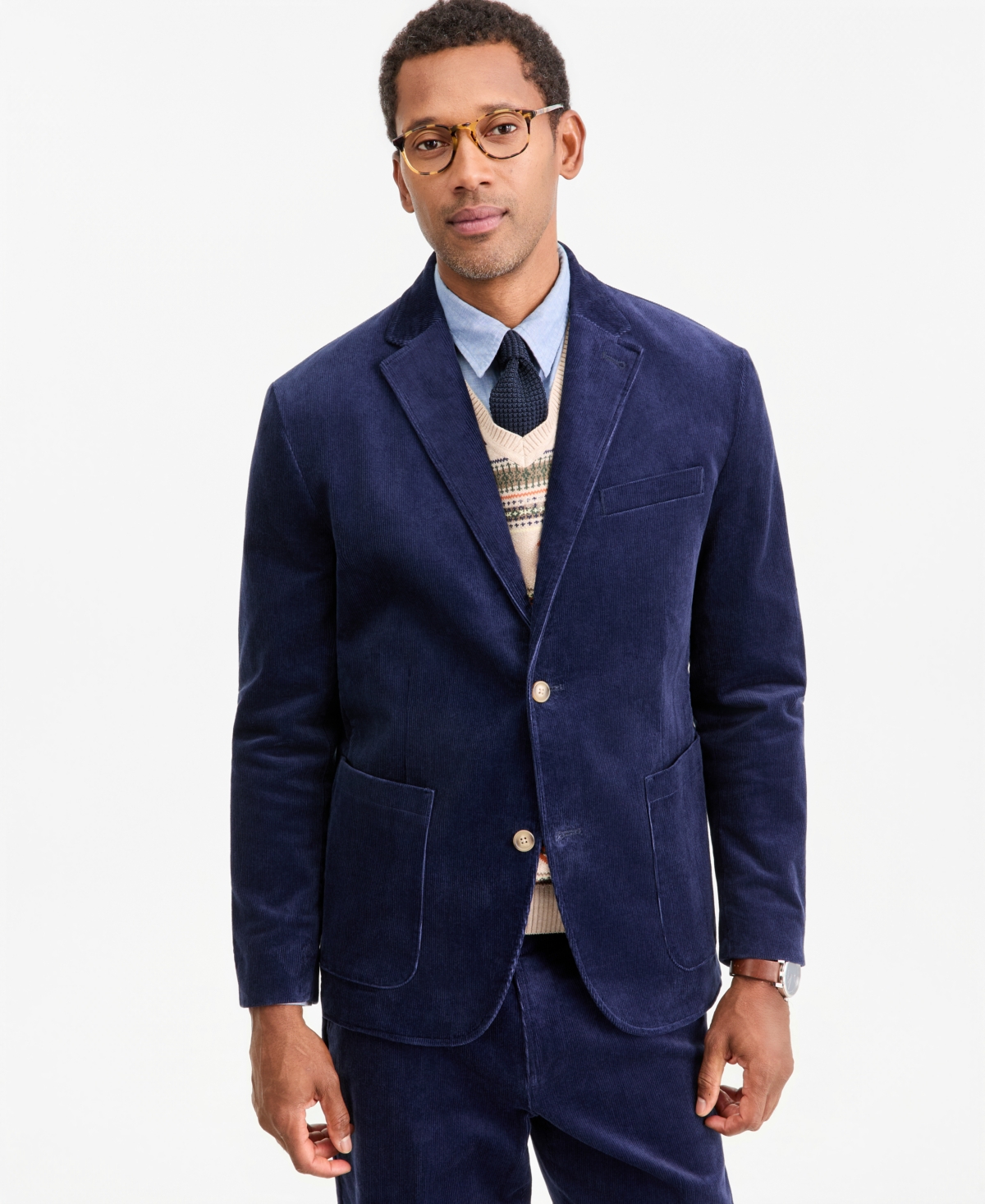 Click here for Club Room Mens Regular-Fit Corduroy Notch-Lapel Bl... prices