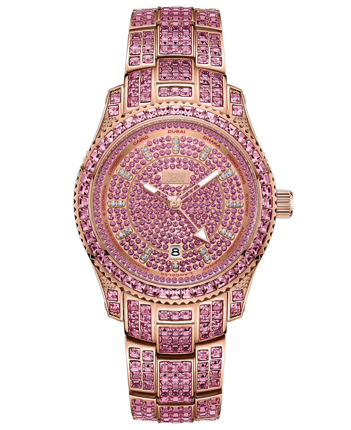 Click here for Jbw Womens Jet Setter Gmt Pink Gold Rose Gold Plat... prices