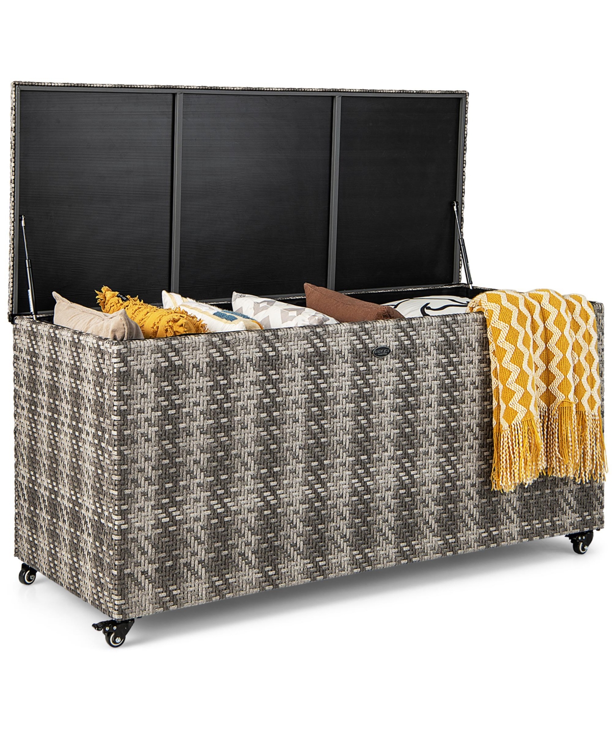 Click here for Gymax 2-in-1 Pe Wicker Outdoor Storage Box Furnitu... prices