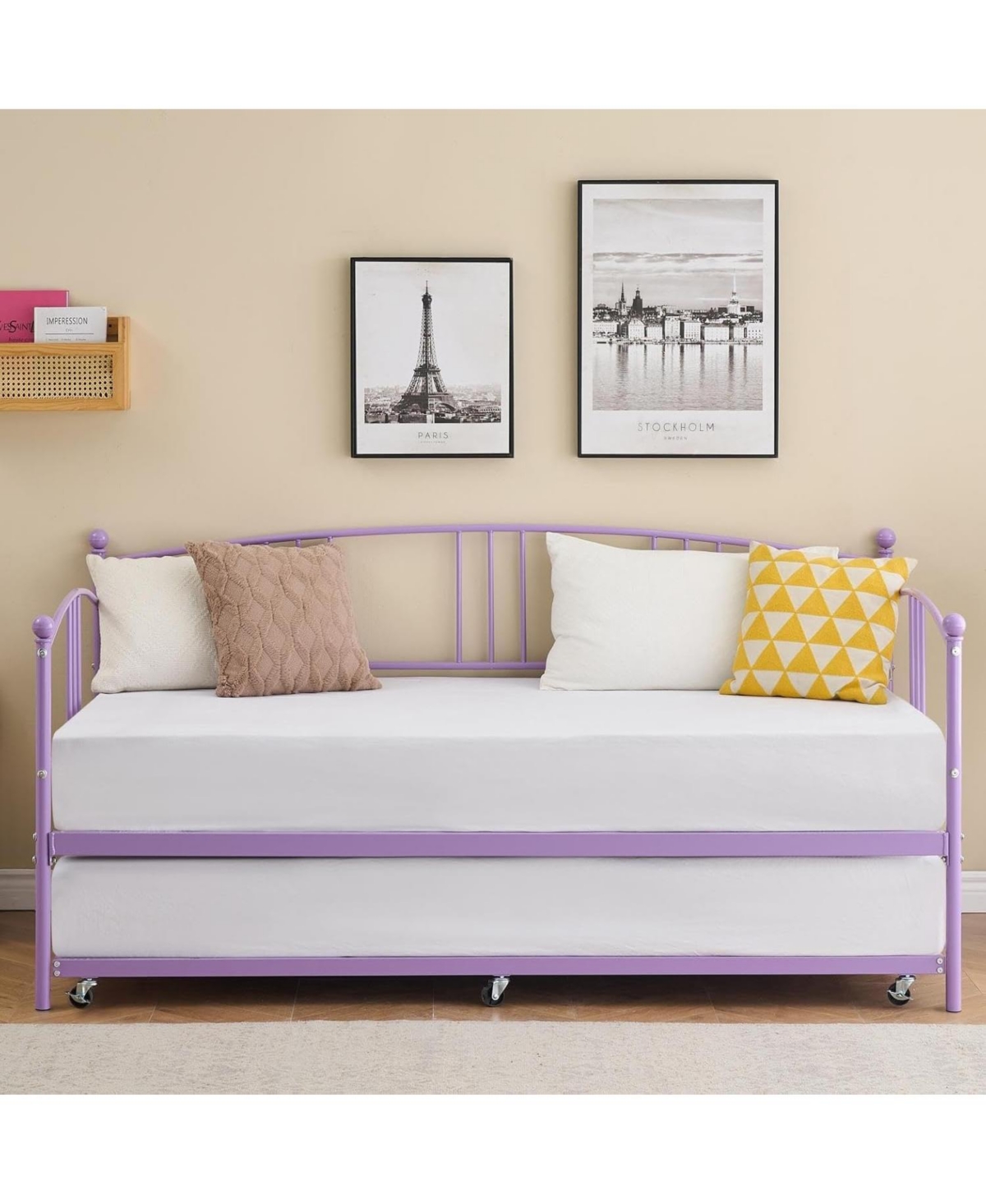 Click here for gaomon Twin Daybed with Trundle Heavy-Duty Metal S... prices
