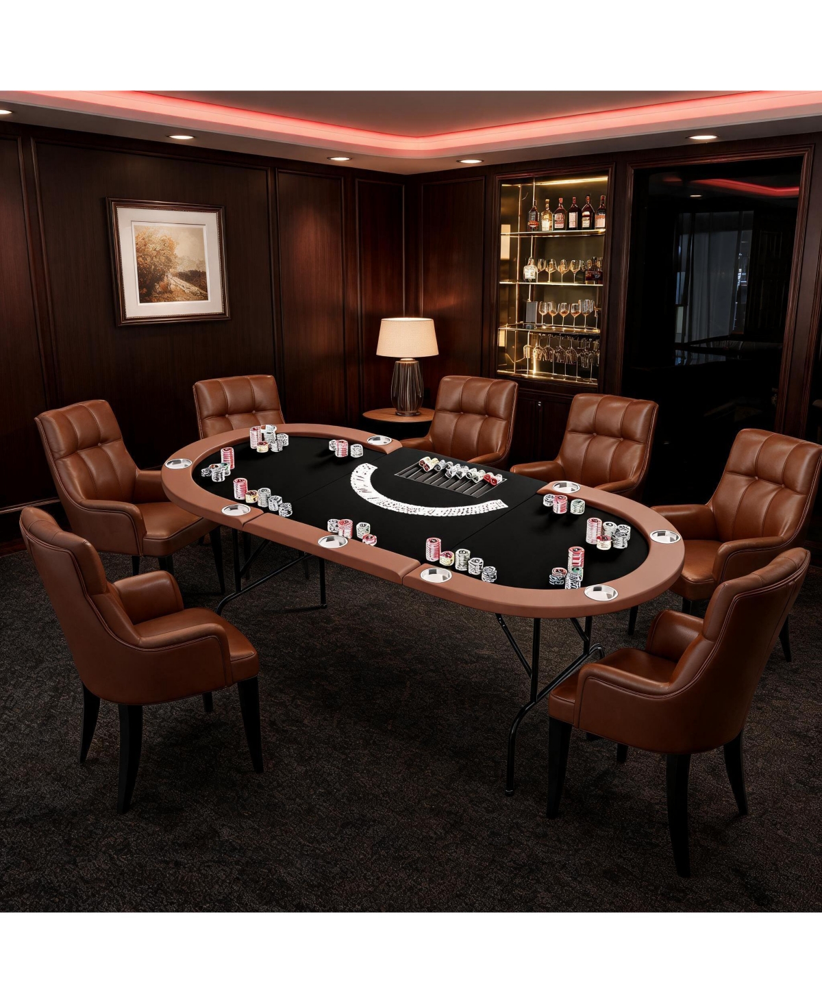 Click here for homfan Oval Poker Table with Collapsible Legs â... prices