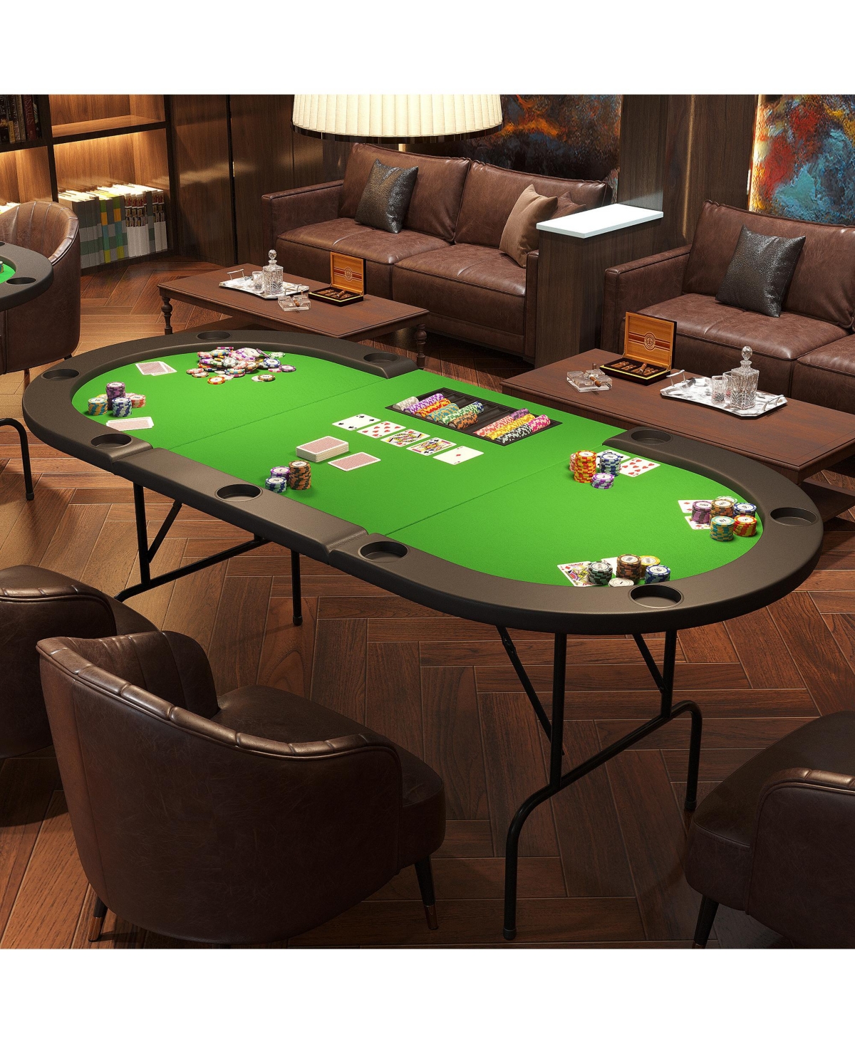 Click here for homfan Oval Poker Table with Collapsible Legs â... prices
