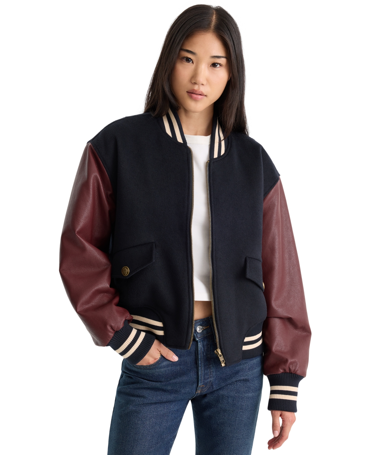 Click here for Good American Womens Team Varsity Ribbed Baseball... prices