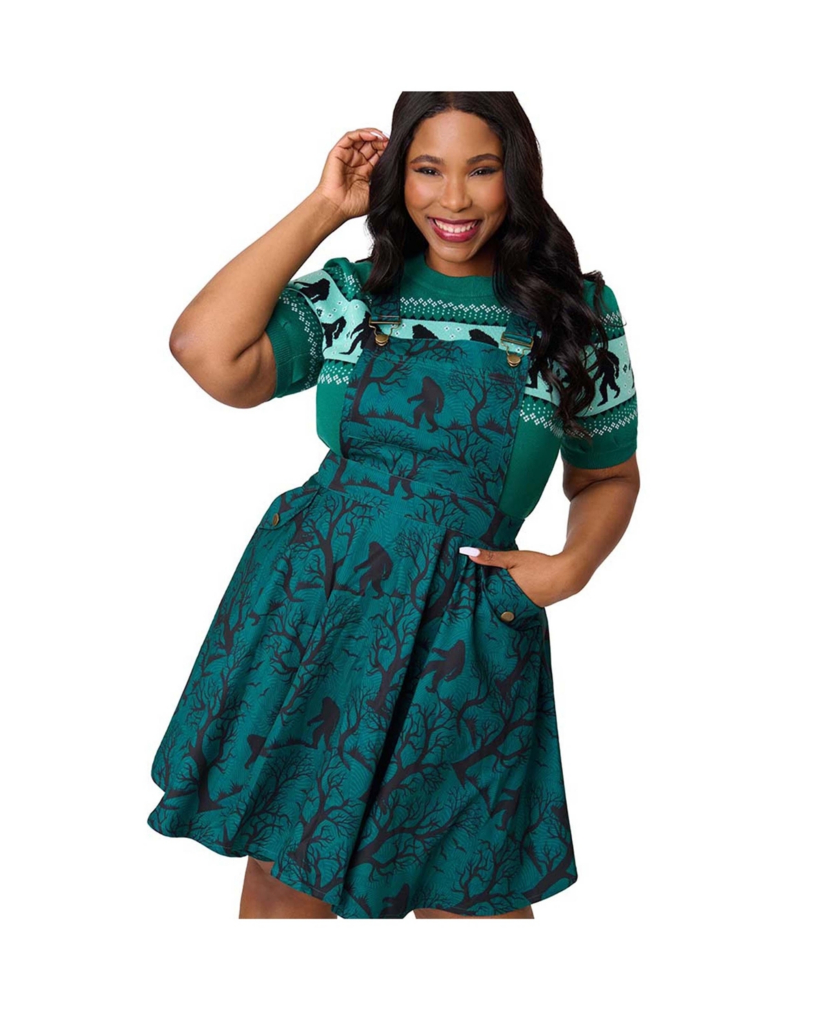 Click here for Unique Vintage Plus Size Brionne Pinafore Skirt -... prices