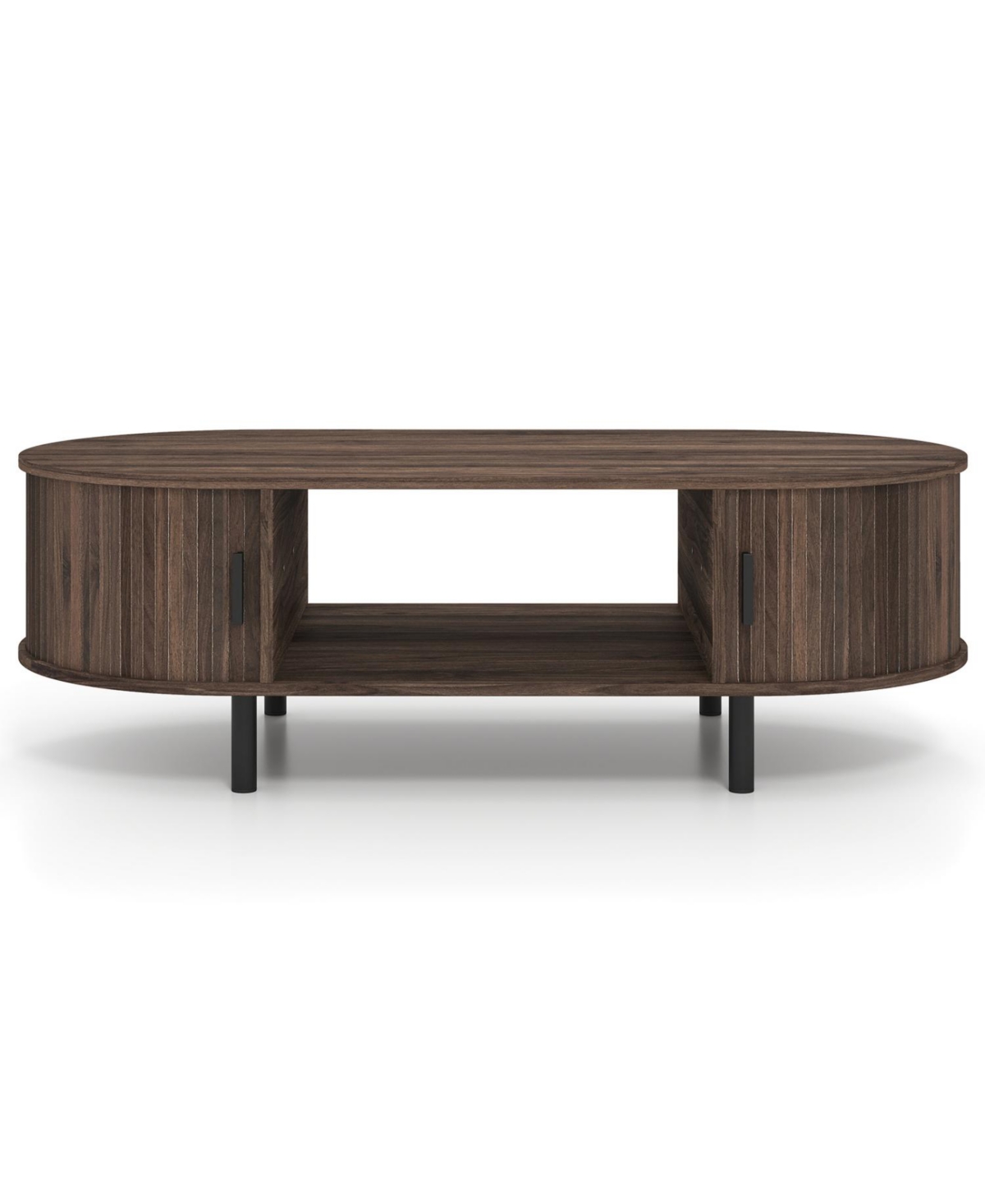 Click here for Slickblue Modern Wooden Oval Coffee Table with Sto... prices