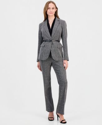 Click here for Anne Klein Womens Notched Collar Belted Jacket V N... prices