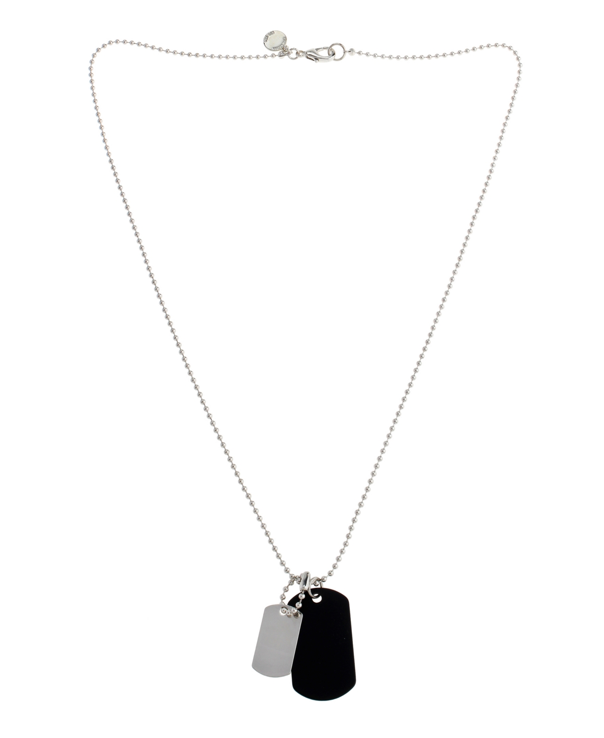 Click here for Steve Madden Mens Black Dog Tag Pendant Necklace -... prices