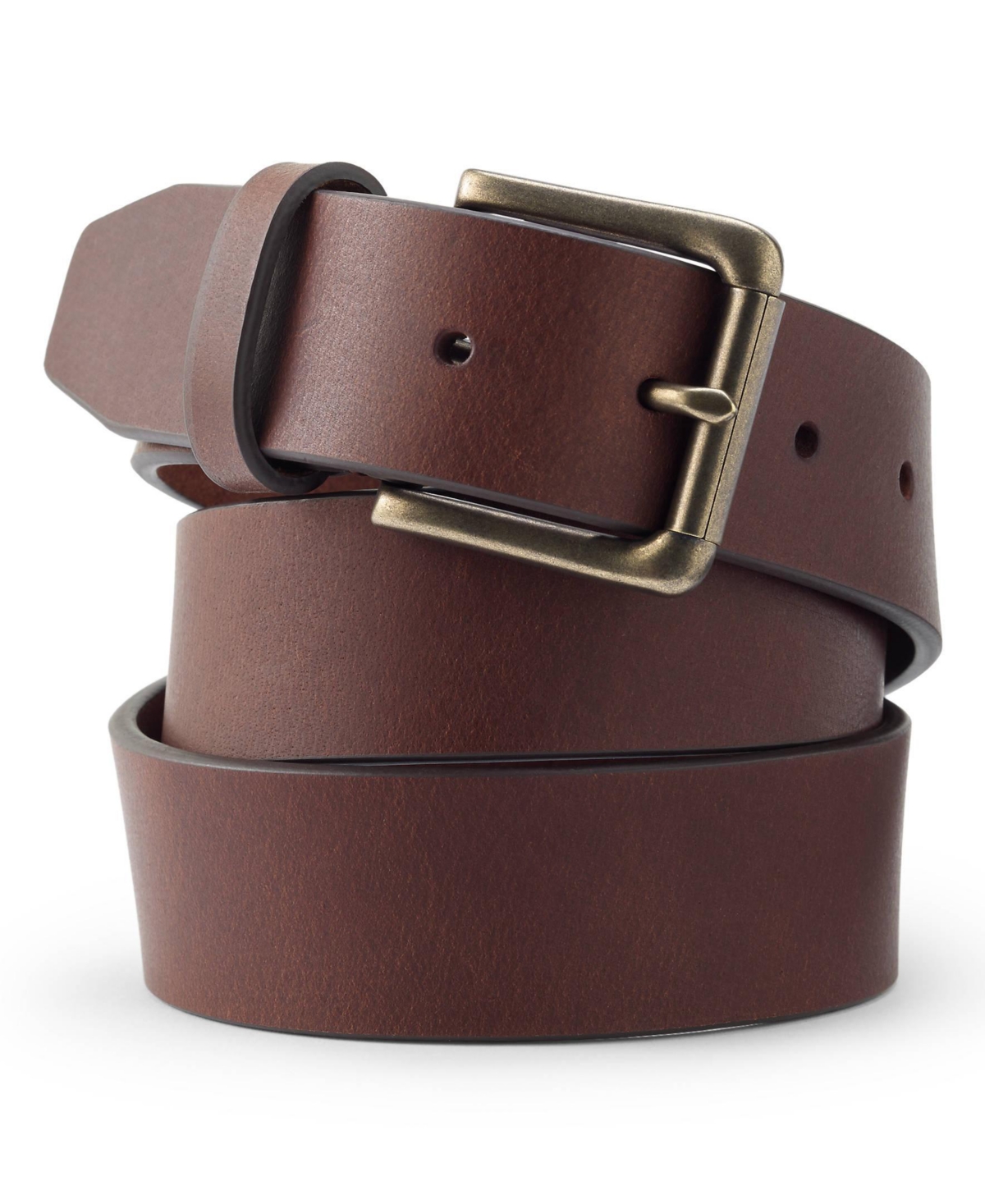 Click here for Lands End Big & Tall Rugged Leather Belt - Brown prices