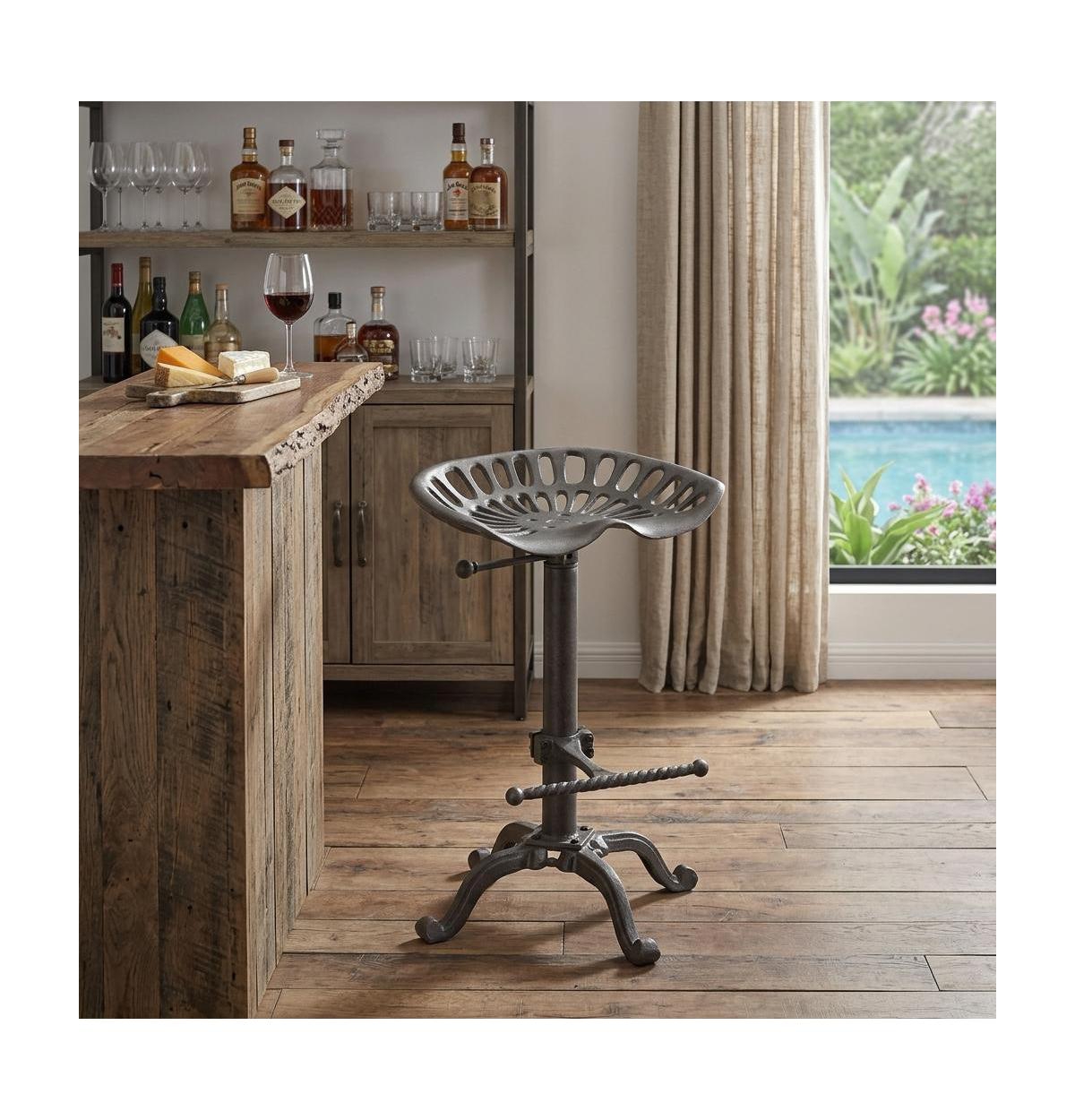 Click here for HomeRoots 23 Iron Backless Adjustable Height Bar C... prices