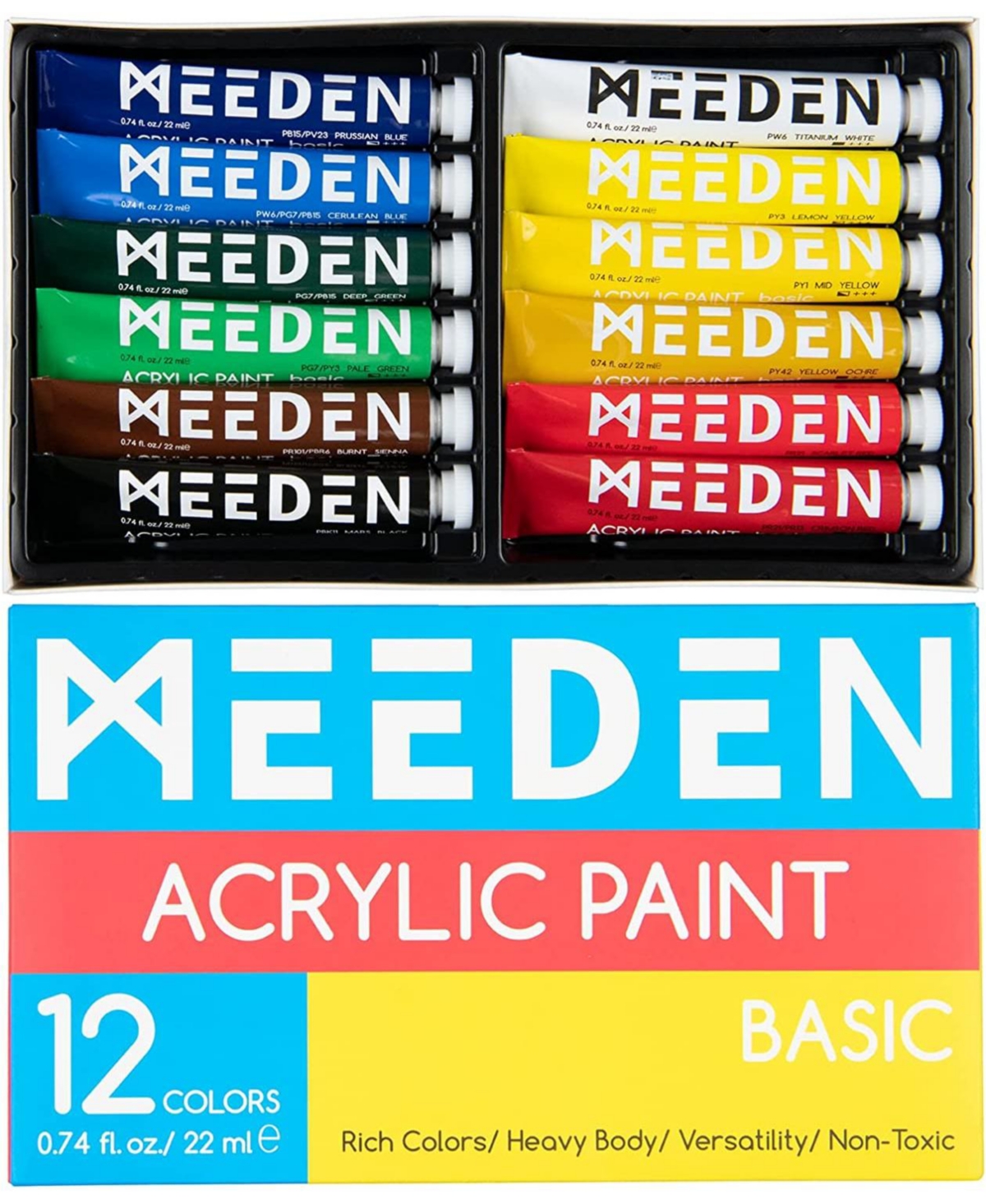 Click here for Meeden Heavy Body Acrylic Paint Set  12 Vibrant Ba... prices