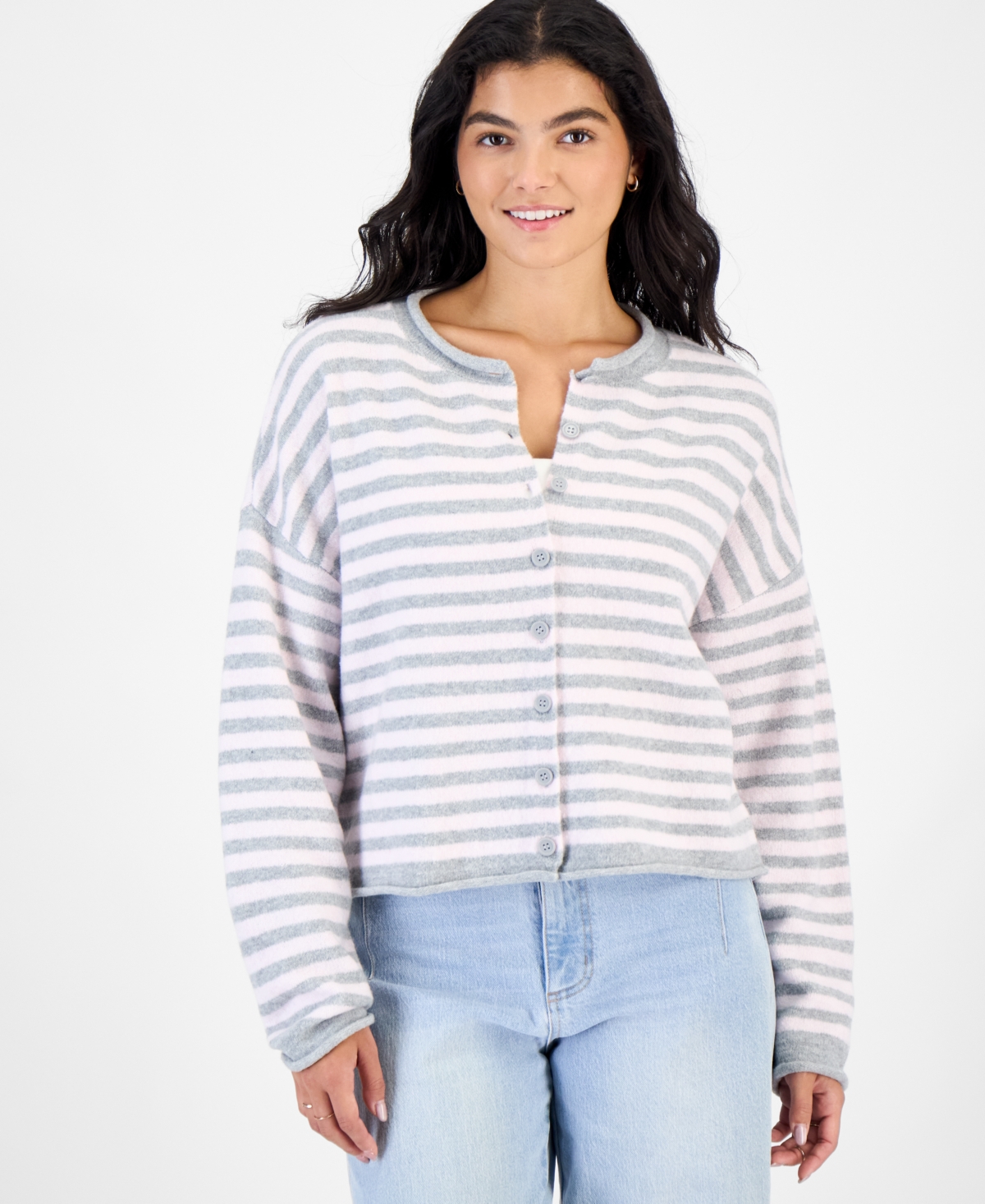 Click here for Hippie Rose Juniors Oversized Rollneck Striped Car... prices