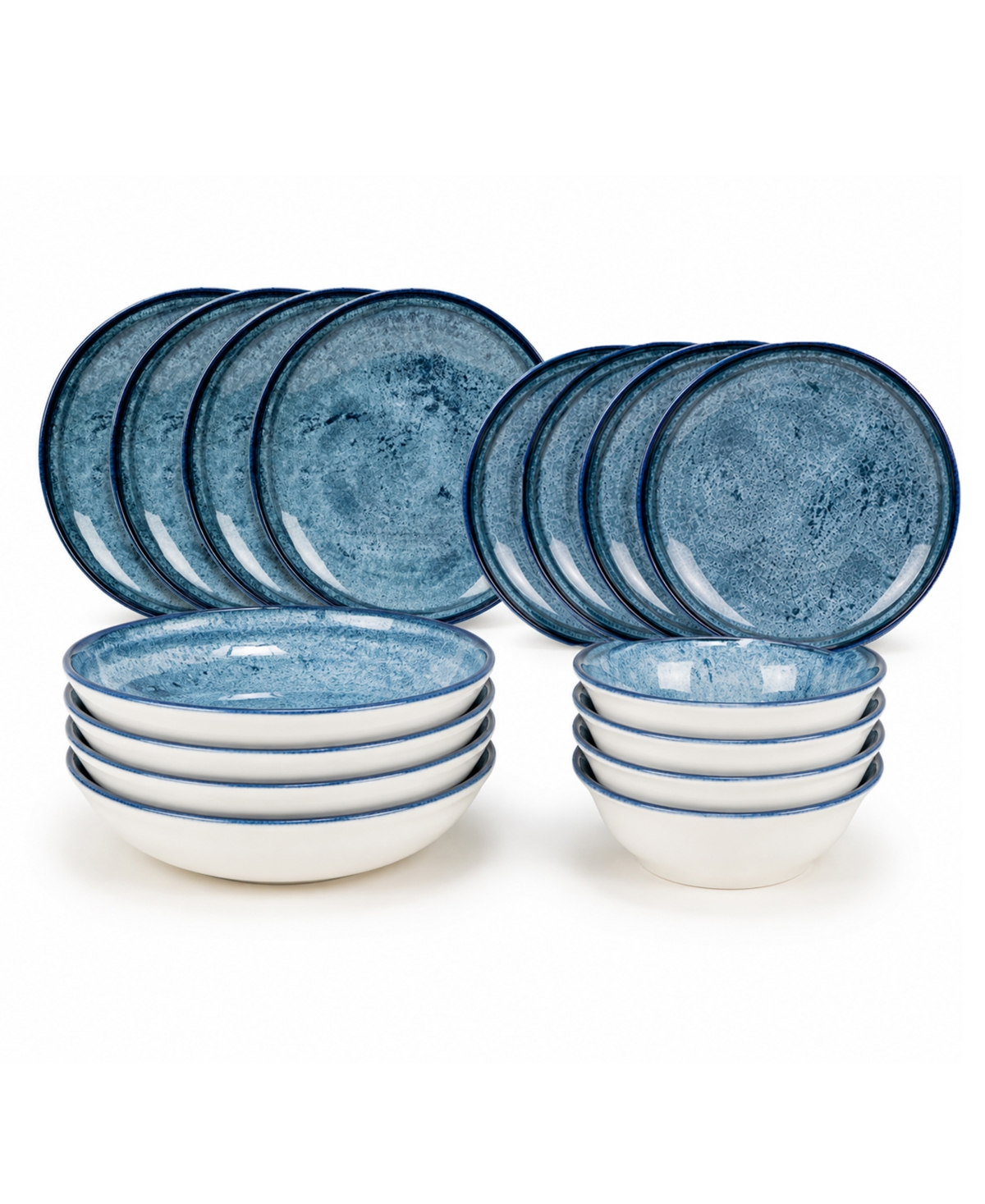 Click here for French Home Blue Stone 16-Piece Dinnerware Set  Se... prices