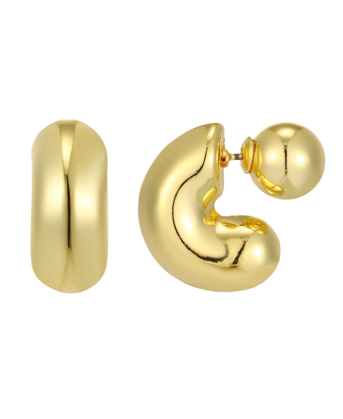 Click here for Adornia Tarnish Resistant Gold Chubby Hoop with Ma... prices