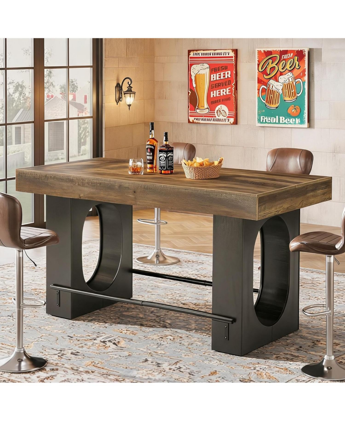 Click here for Tribesigns 63 Bar Table: Industrial counter height... prices
