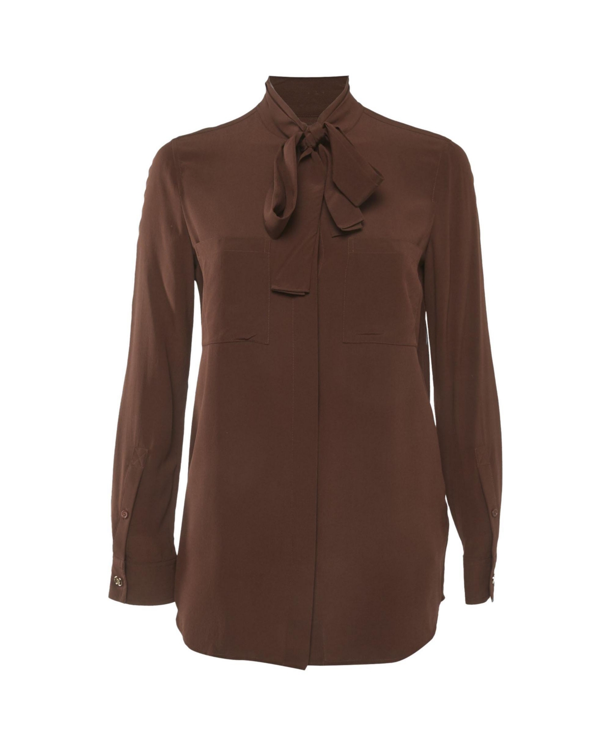 Click here for Pre-Owned Burberry Womens Crepe Neck-Tie Blouse prices