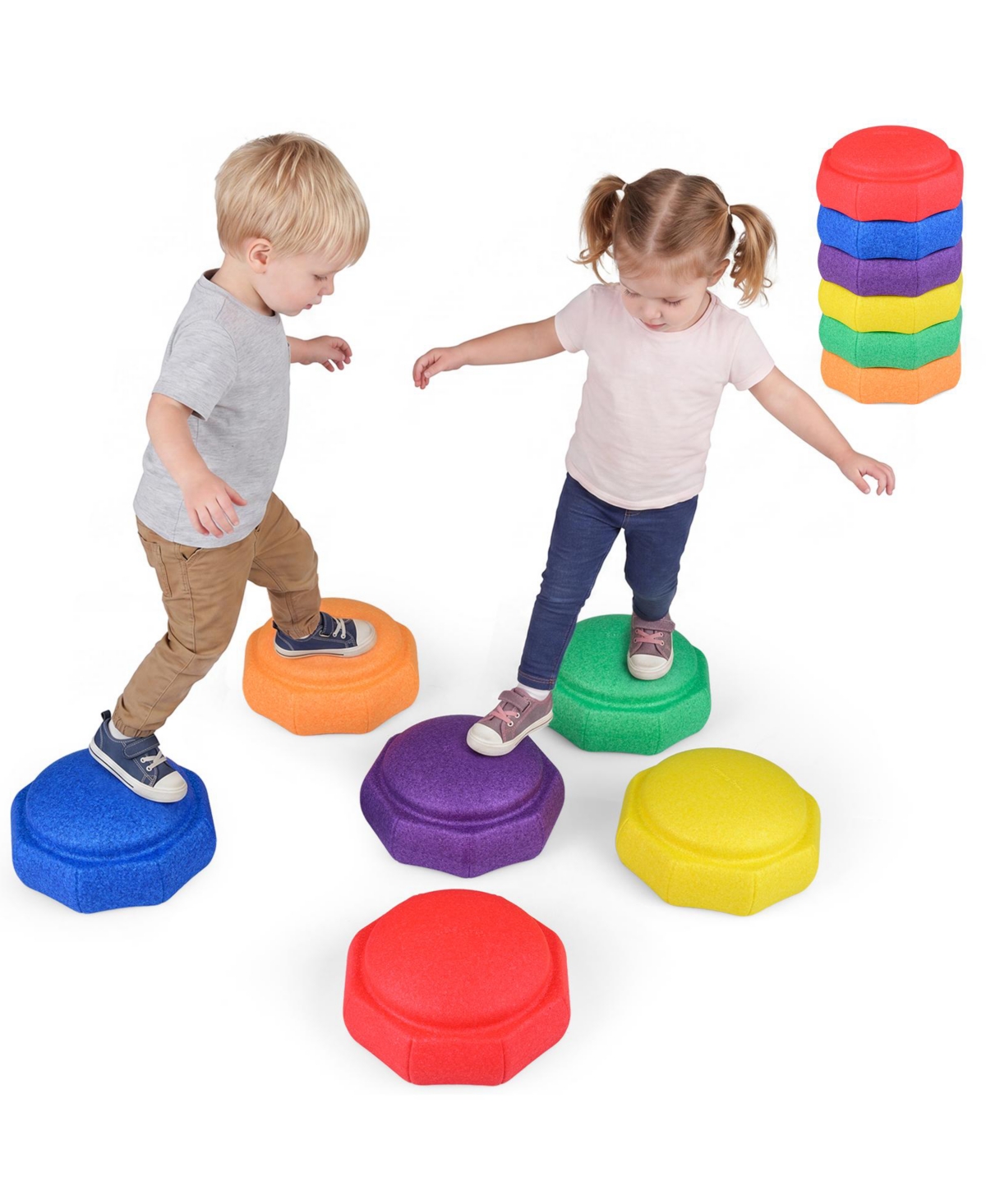 Click here for Gymax 6 Piece Stepping Stones for Kids Non-Slip Ba... prices