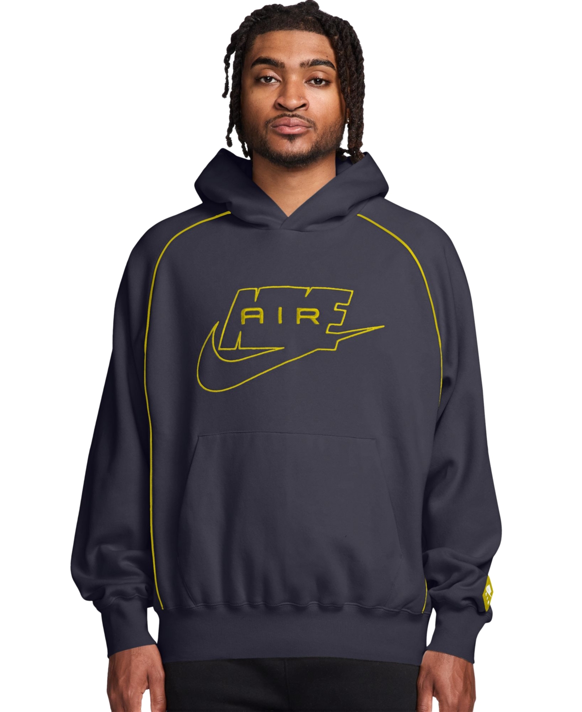 Click here for Nike Mens Air Fleece Pull-On Hoodie - Gridiron/Opt... prices
