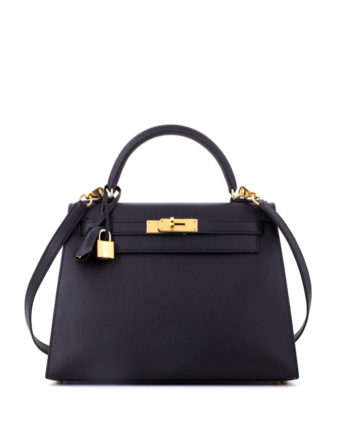 Click here for Pre-Owned HERMES Kelly 28 Handbag Black Epsom with... prices