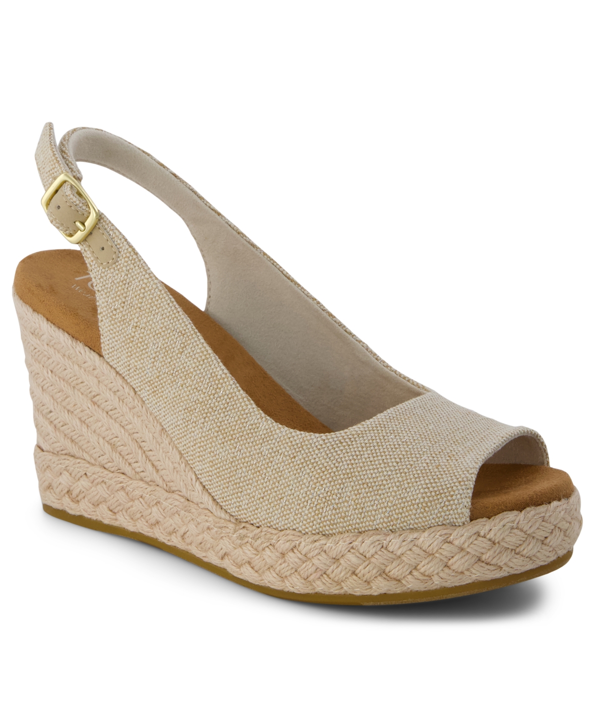 Click here for Toms Womens Camilla Peep Toe Wedge Sandals - Gold prices