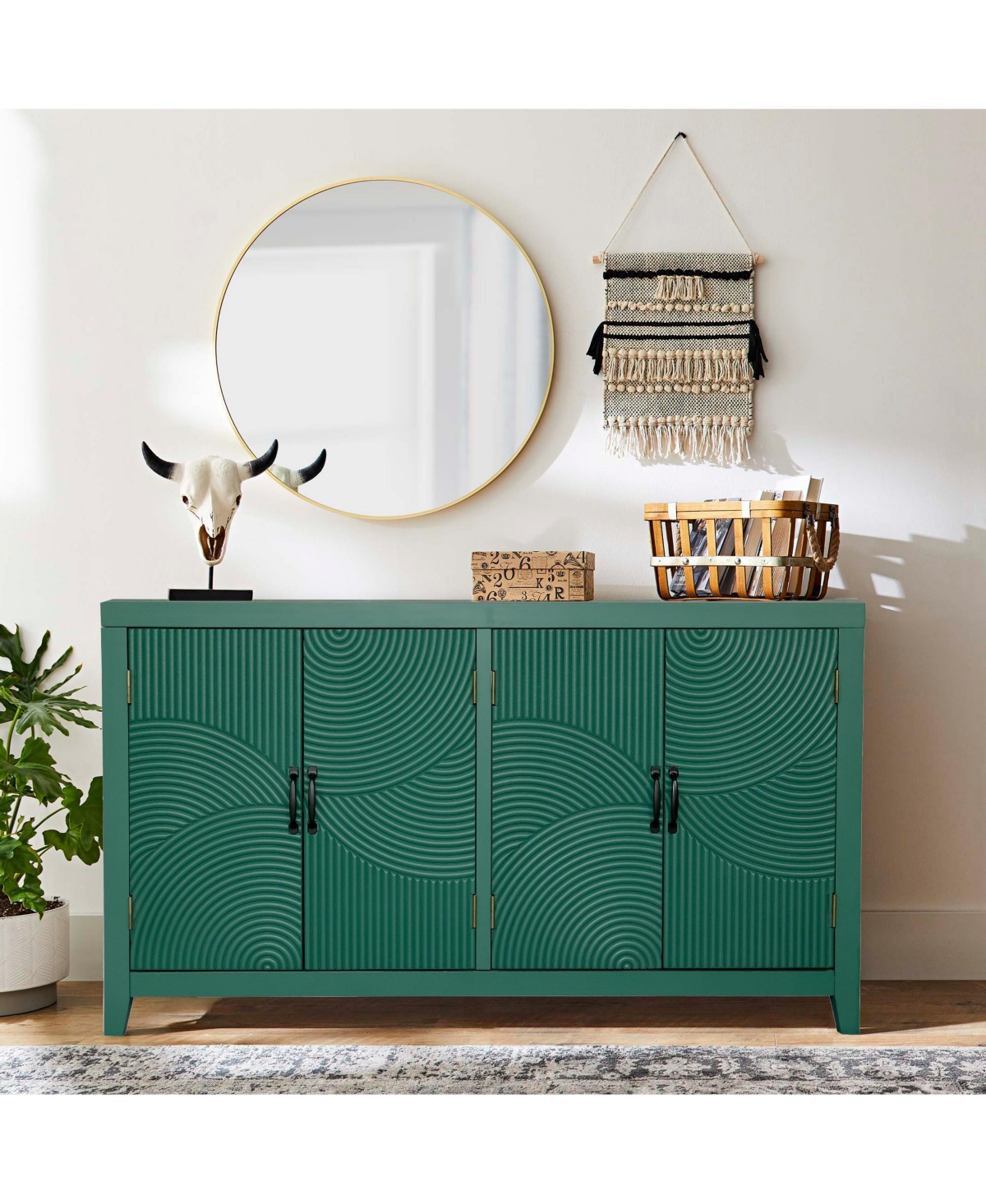 Click here for flynama Mid Century Accent Cabinet with 4 Doors -... prices