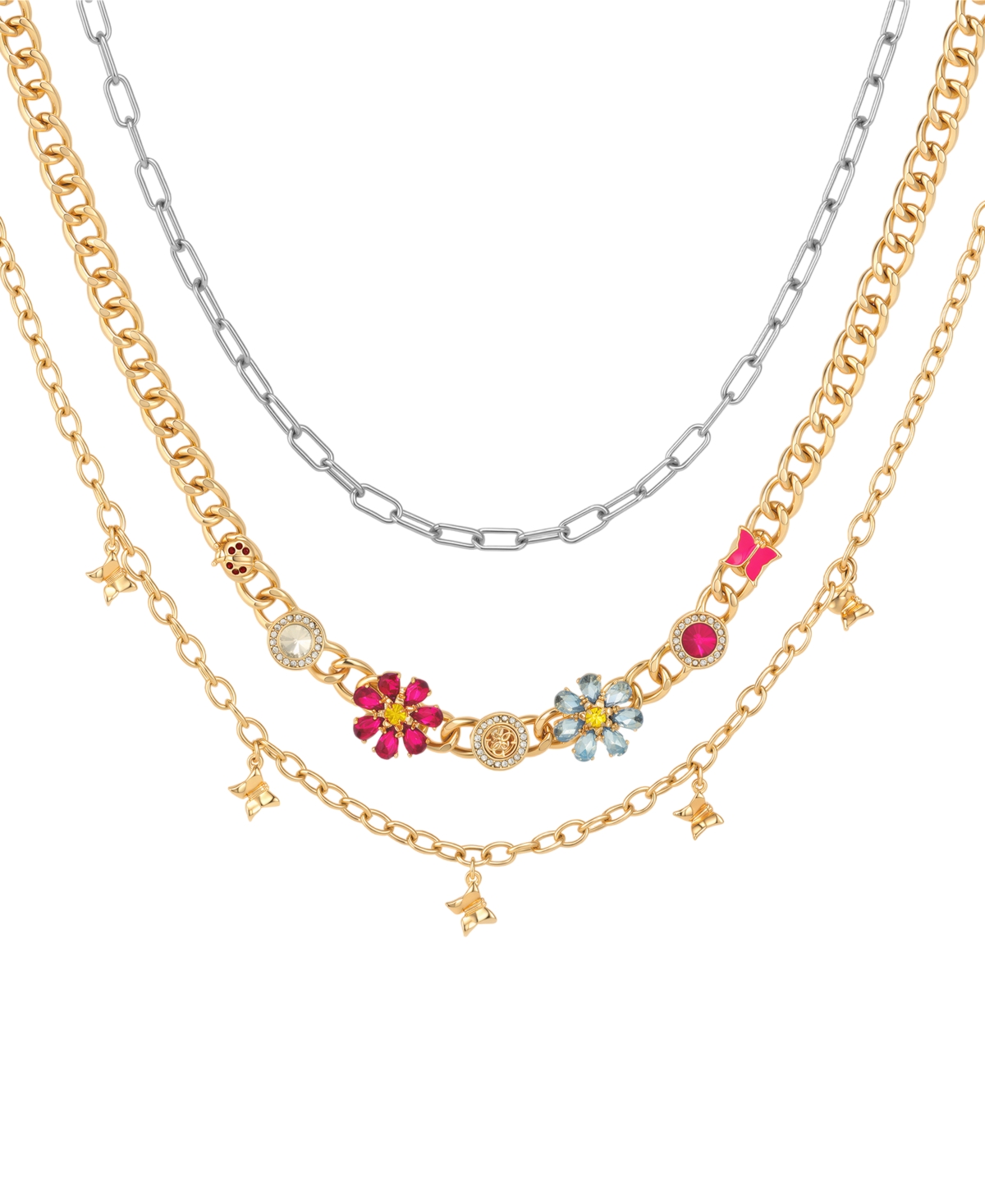 Click here for Guess Multi-Color Stone Layered Necklace  3-Piece... prices