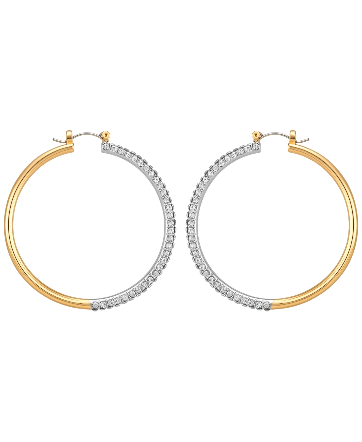 Click here for Guess Gold-Tone Crystal Stone Hoop Earrings - Gold prices