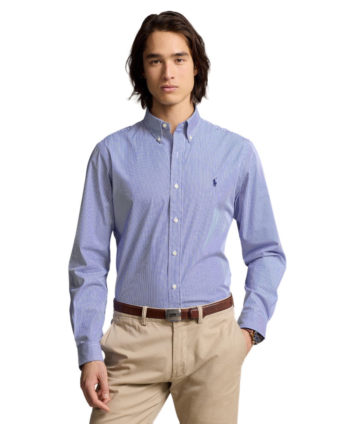 Click here for Polo Ralph Lauren Mens Slim-Fit Stretch Poplin Shi... prices
