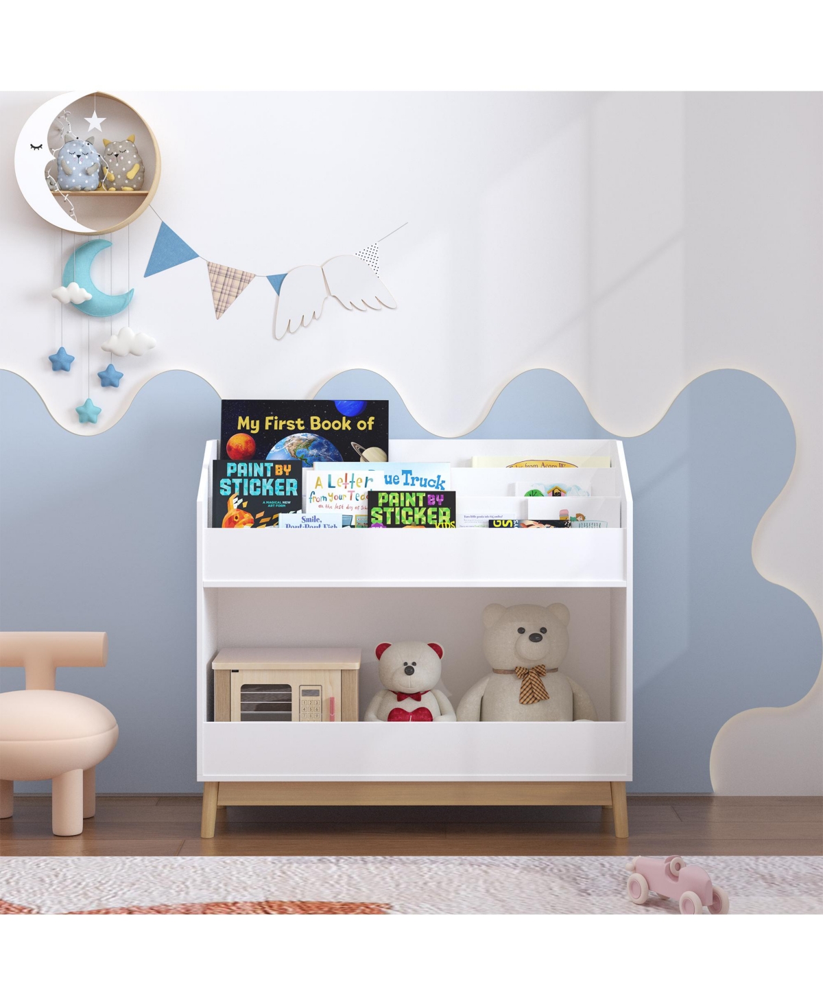 Click here for flynama Toddler Book Display Shelf with Storage Bi... prices
