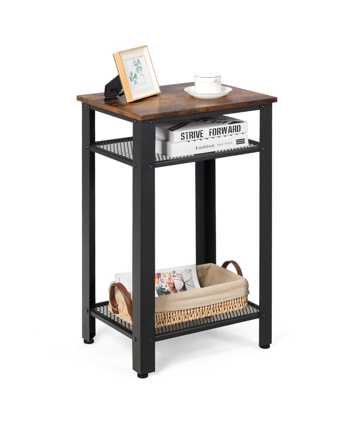 Click here for Costway 3-Tier Industrial Tall Nightstand Side End... prices