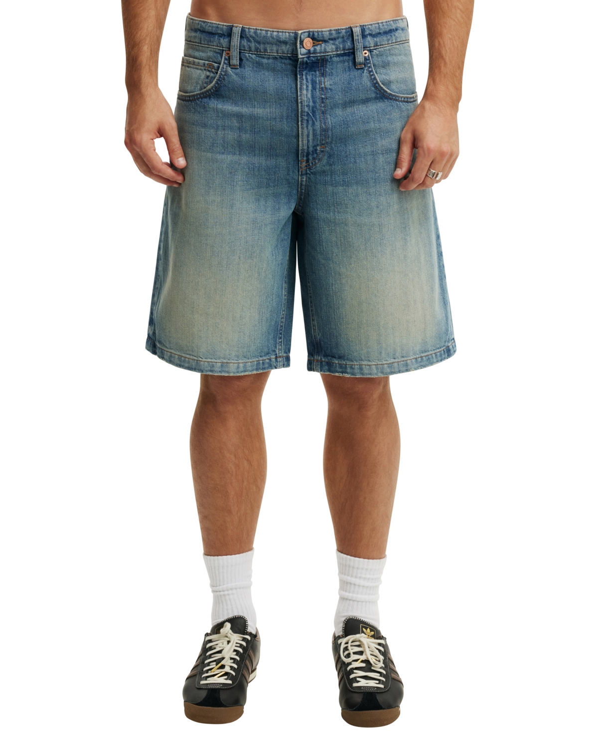 Click here for Cotton On Mens Baggy Denim Shorts - transmission b... prices