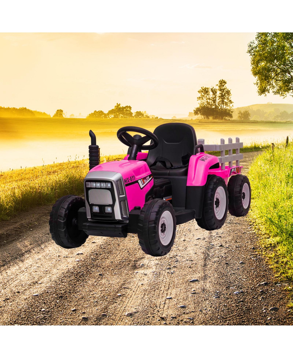 Click here for homfan 12V Kids Electric Ride-On Tractor with Trai... prices