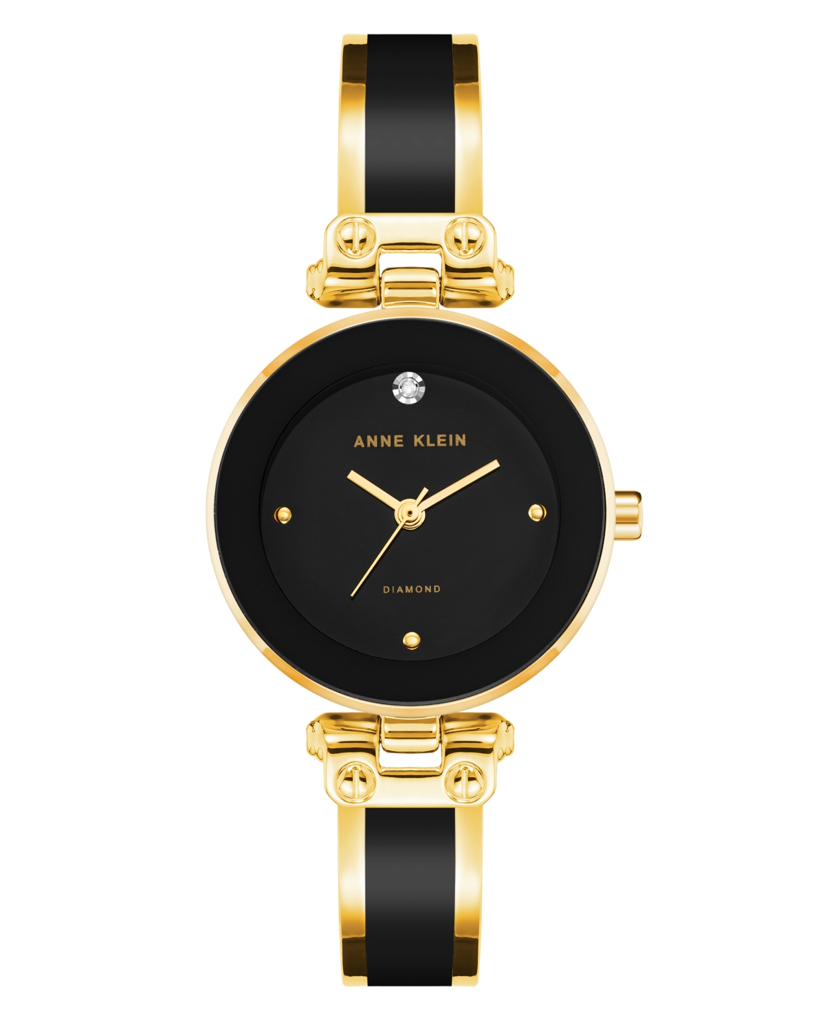 Click here for Anne Klein Womens Quartz Round Black Dial Gold-Ton... prices