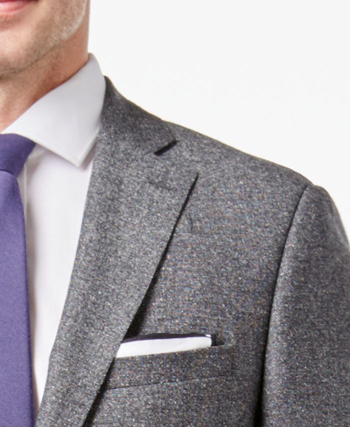 DKNY Men's Gray Donegal Slim-Fit Suit - Macy's