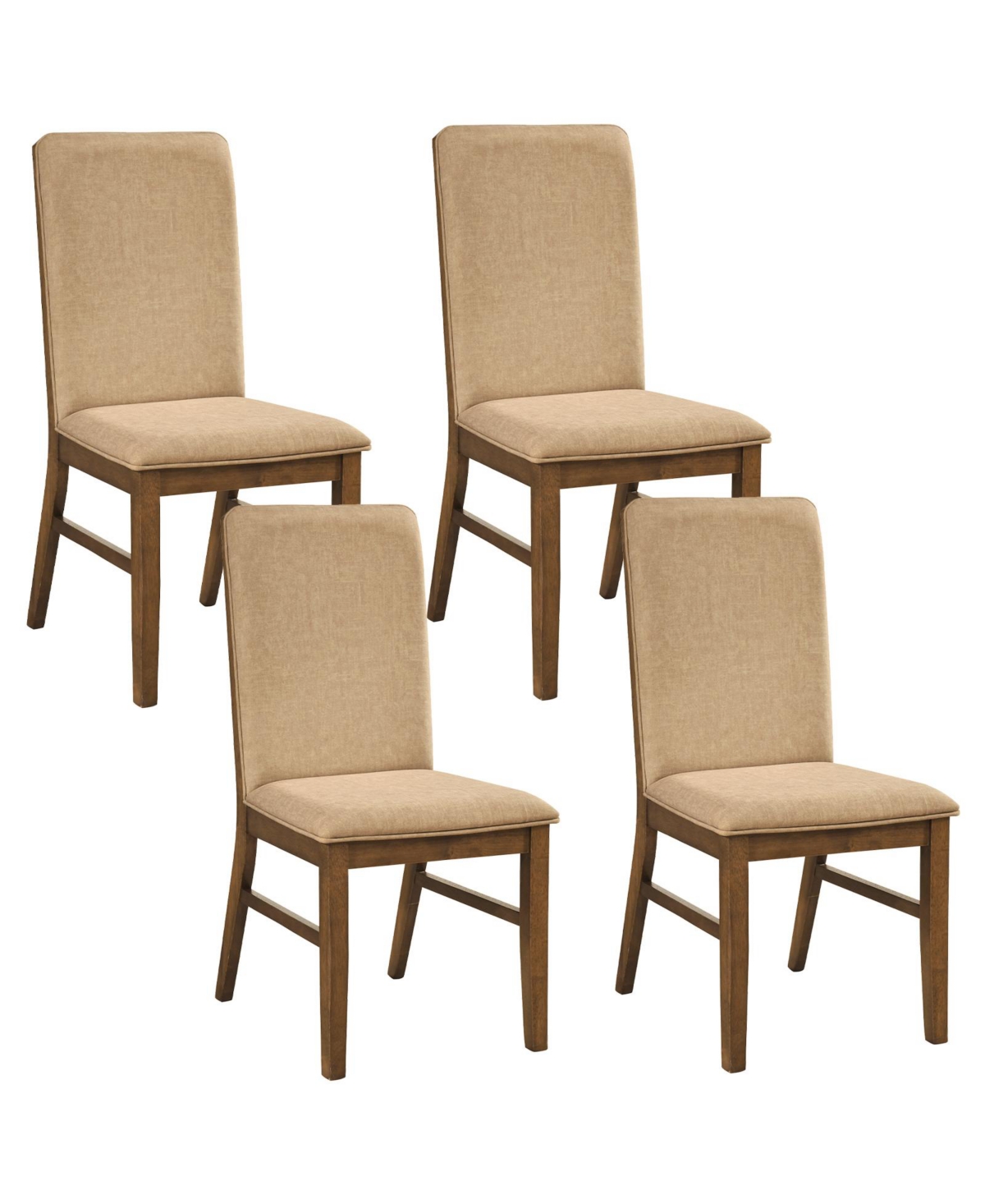 Click here for Gymax Upholstered Dining Chairs Set of 4 with Soli... prices