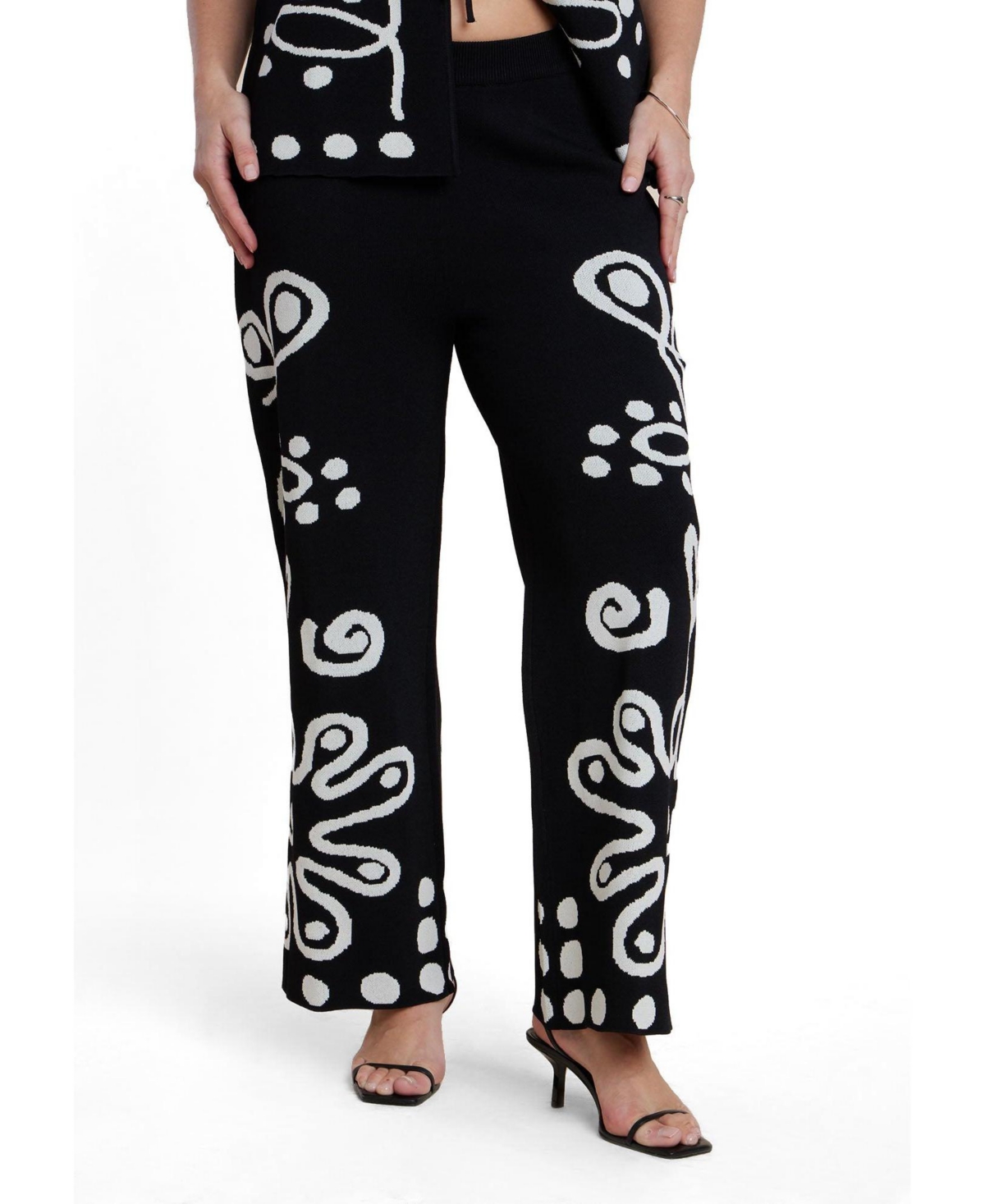 Click here for Eloquii Womens Plus Size Intarsia Sweater Pant - b... prices