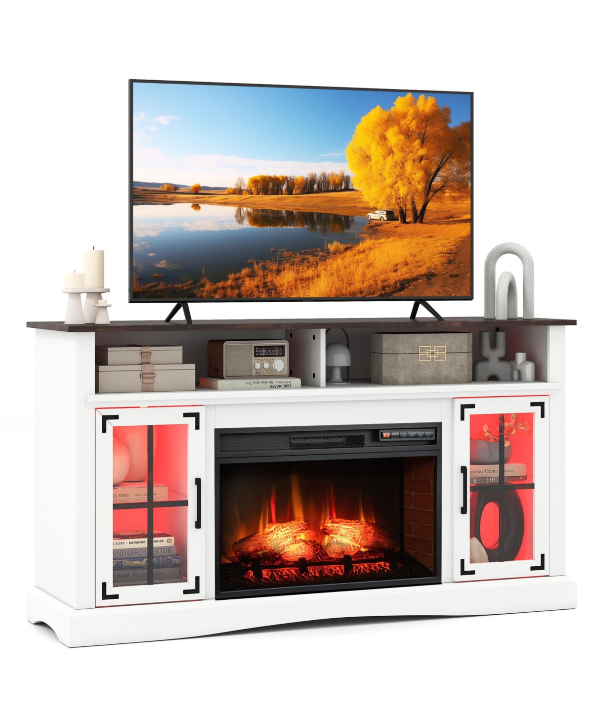 Click here for Slickblue Tv Stand with Fireplace and Thermostat f... prices