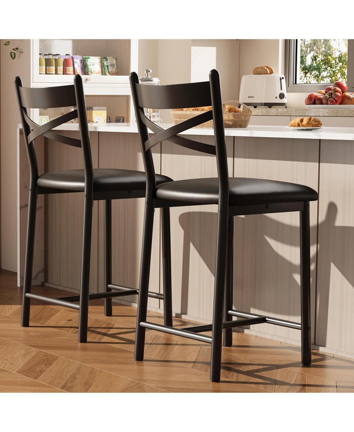 Click here for homfan 26-Inch Bar Stools Set of 2 with Back and T... prices