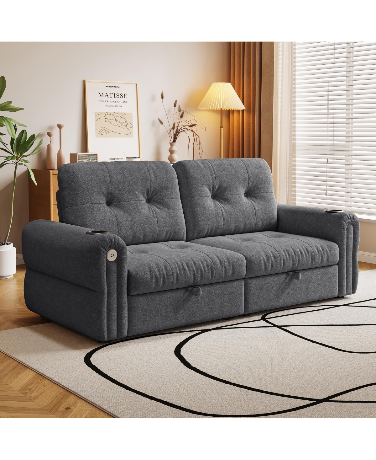 Click here for Lucky One 77 2-in-1 Convertible Sofa with Usb Char... prices
