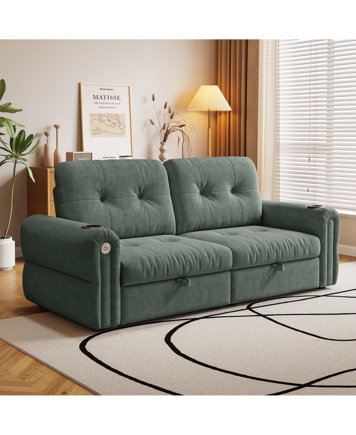 Click here for Lucky One 77 2-in-1 Convertible Sofa with Usb Char... prices