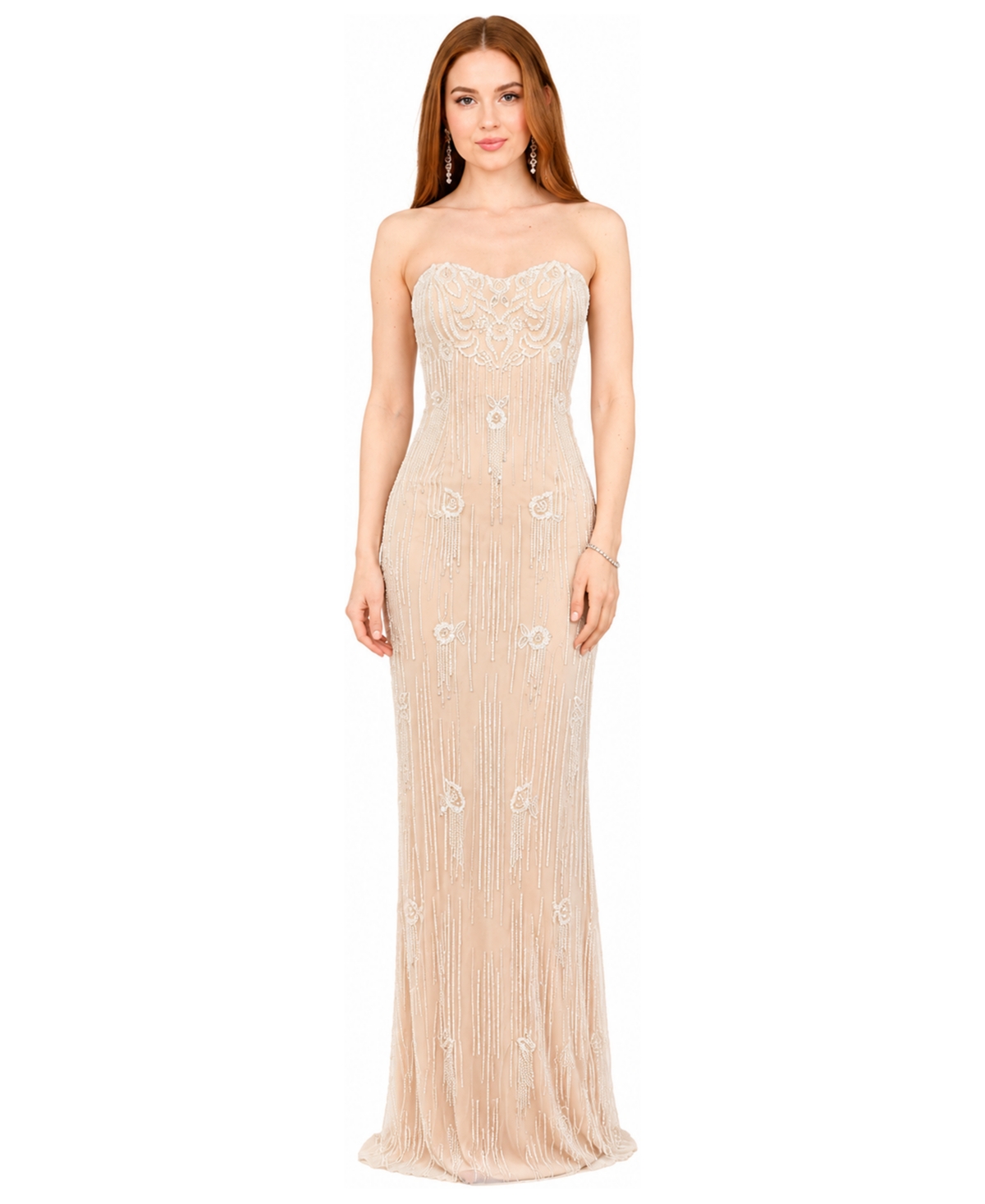 Click here for Lara Womens Strapless Beaded Wedding Gown - Ivory prices