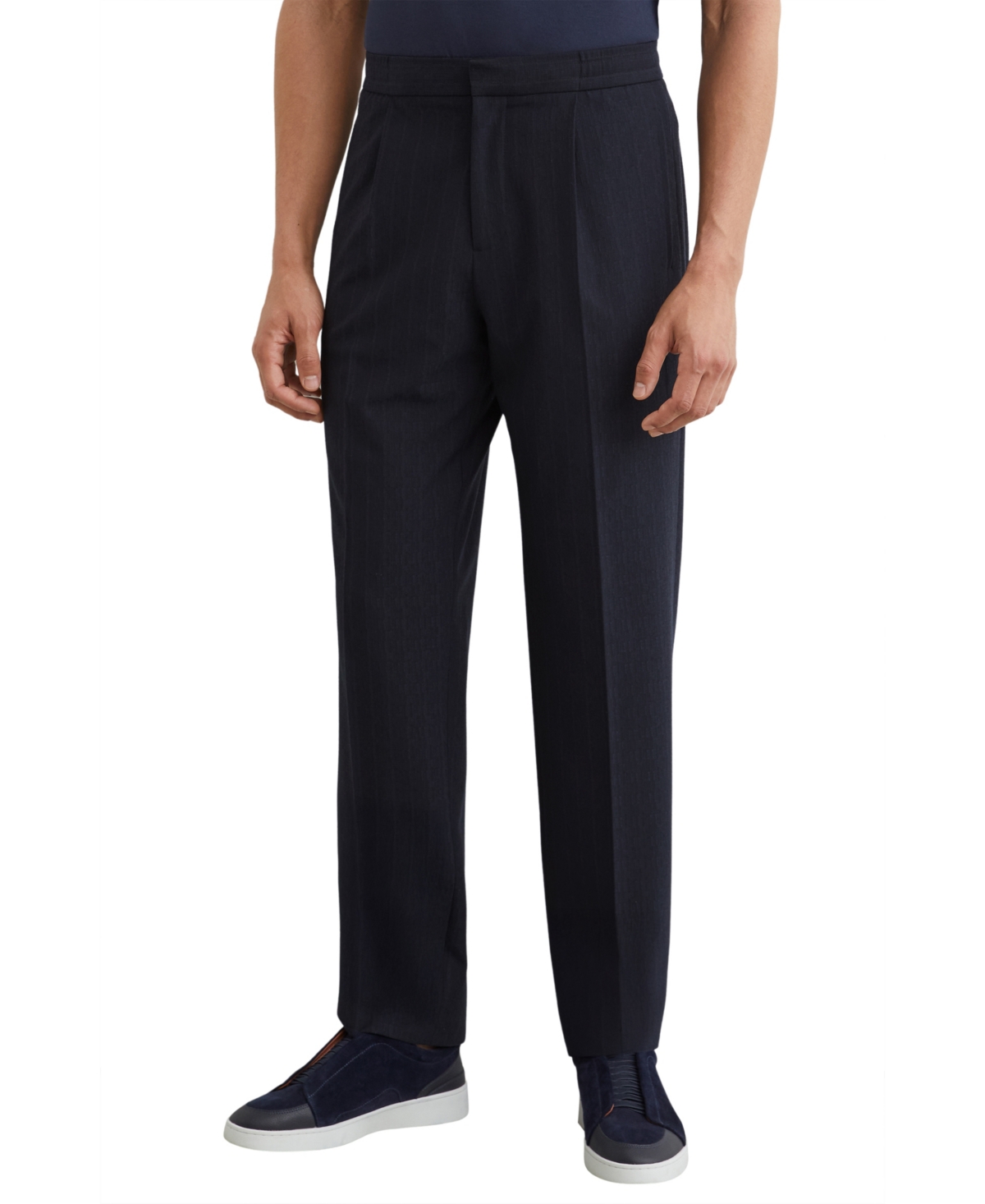 Click here for Reiss Mens Sidney Trouser Stripe Tapered Pleated P... prices
