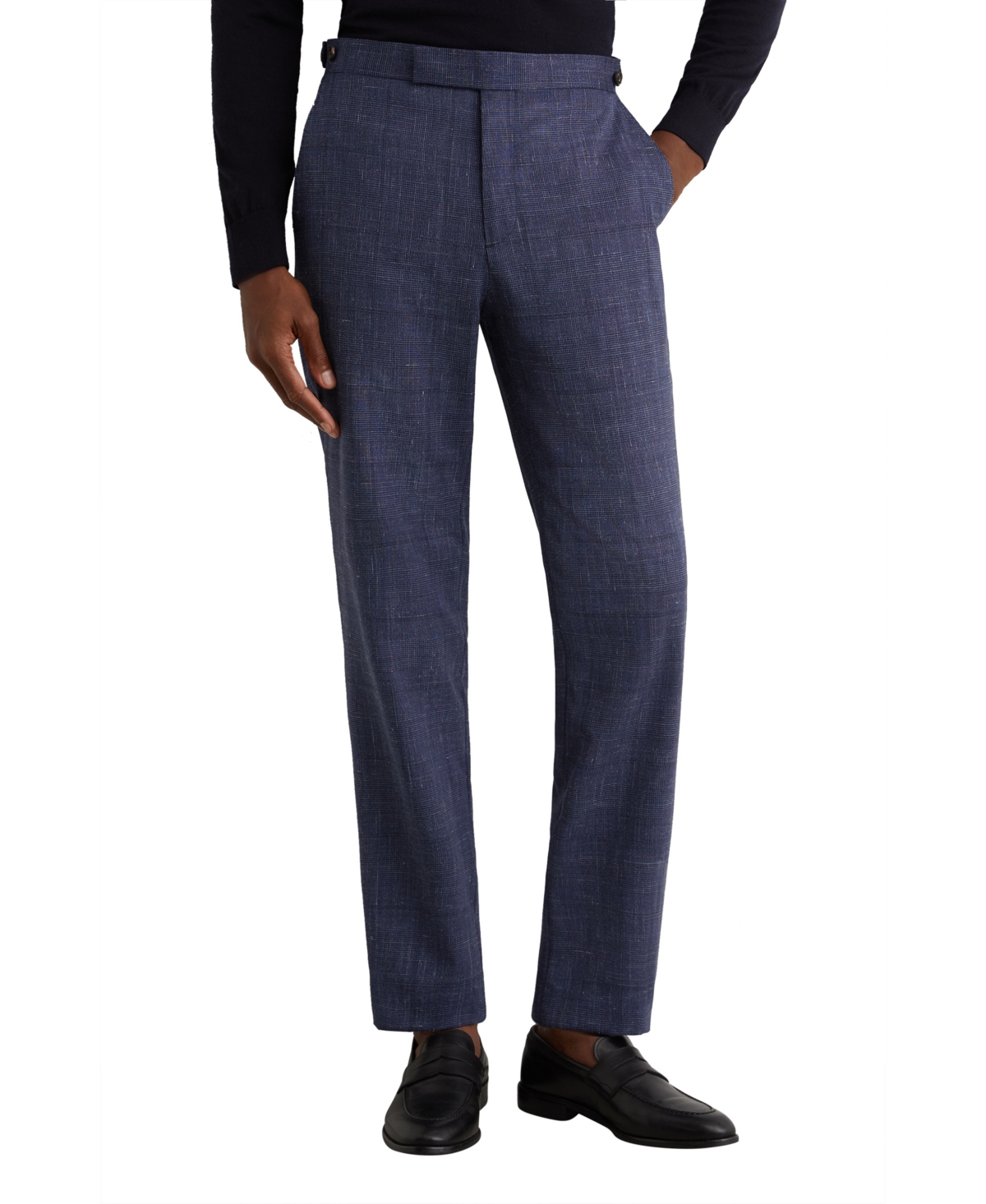 Click here for Reiss Mens Penso Wool-Blend Check Classic-Fit Suit... prices