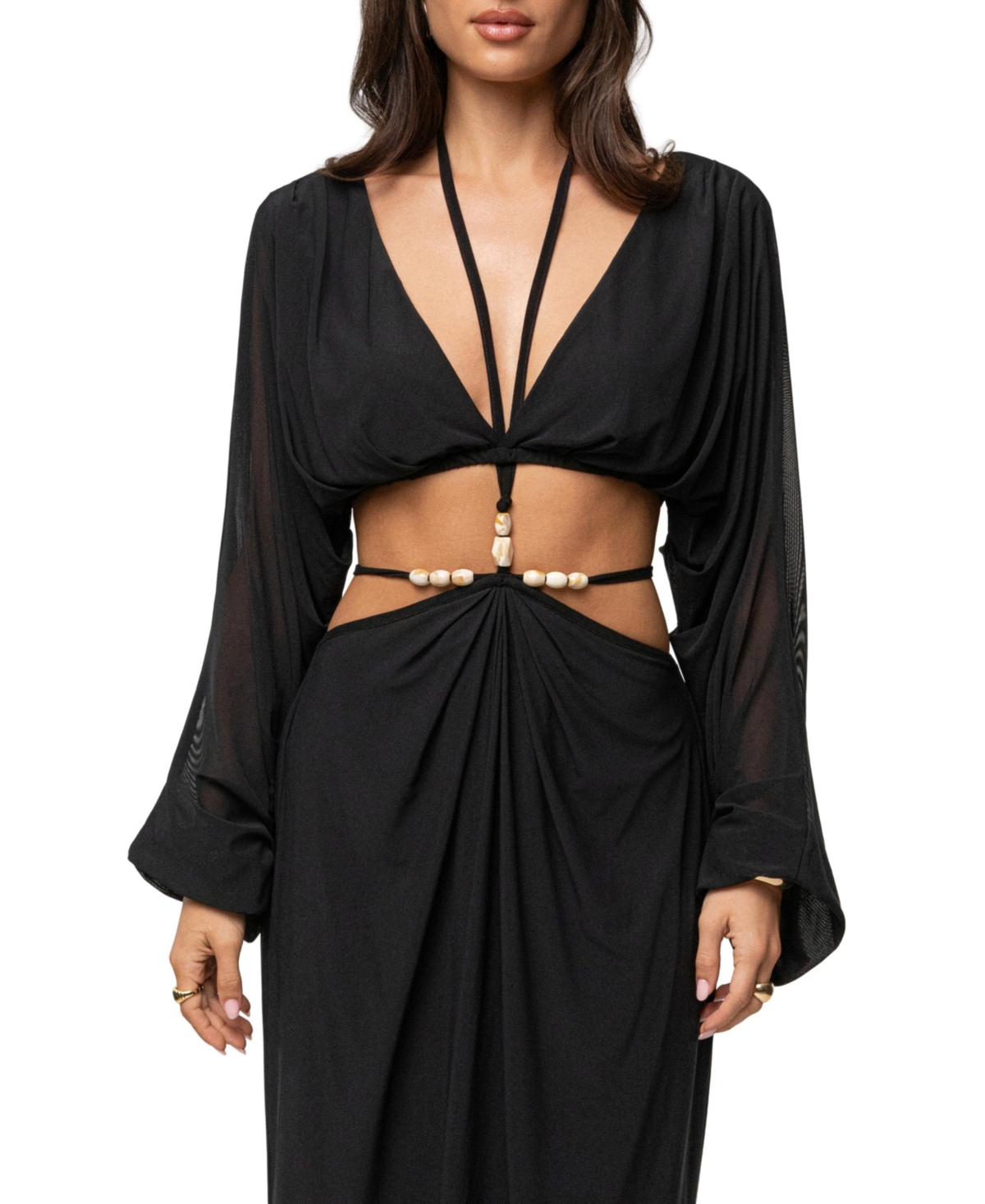 Click here for Jluxlabel Womens Selene Draped Top - Black prices